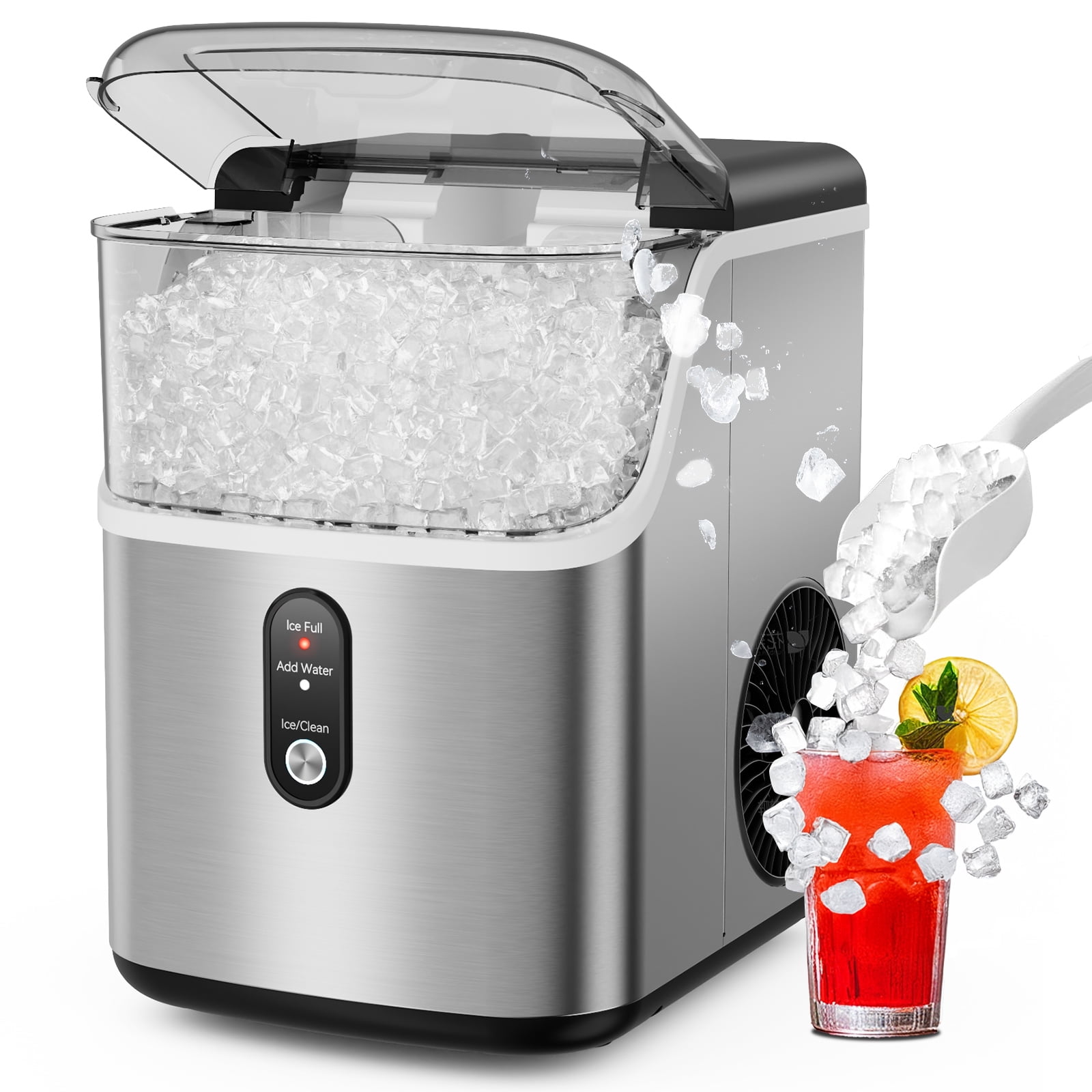 Joreek Nugget Ice Maker Countertops, 35lbs Per Day Portable Pebble ice ...