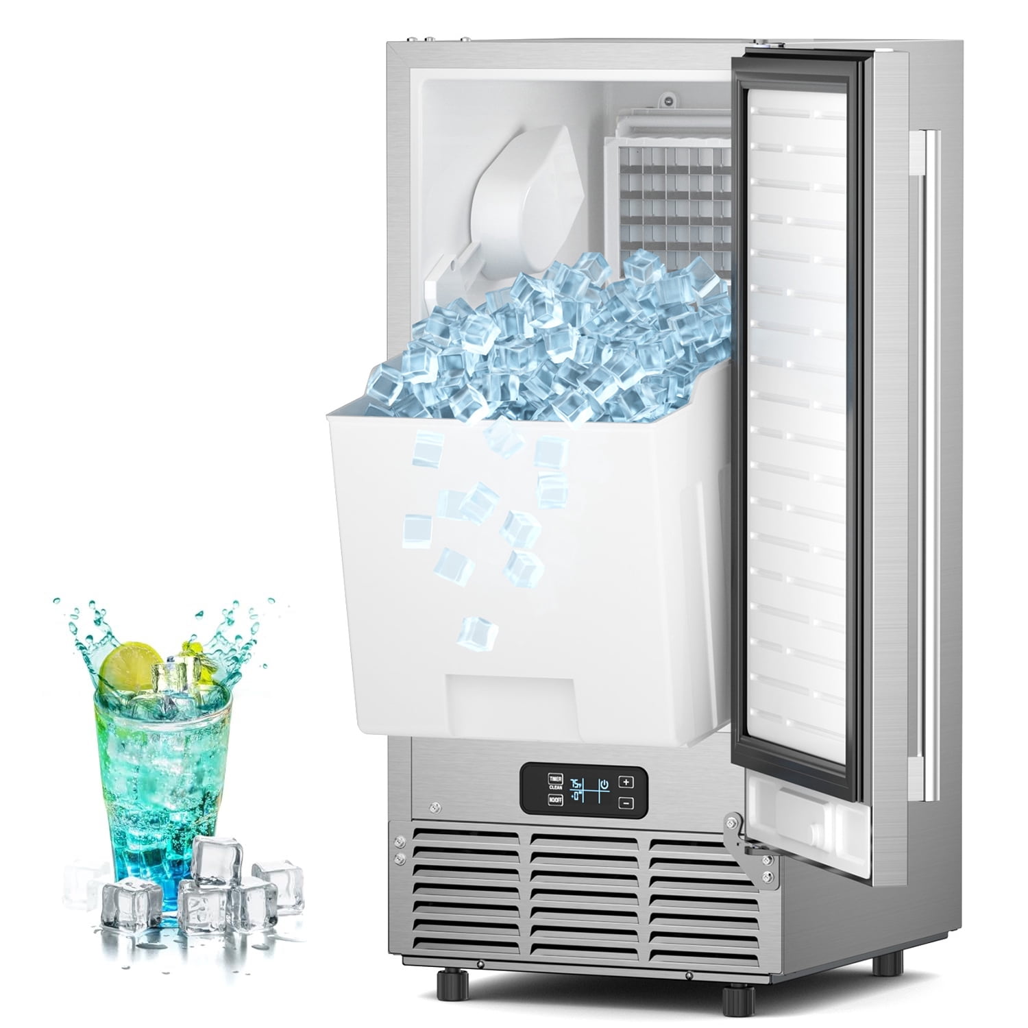 Joreek Undercounter Ice Makers 90Lbs/Day 35 Lbs Storage 12H Ice ...
