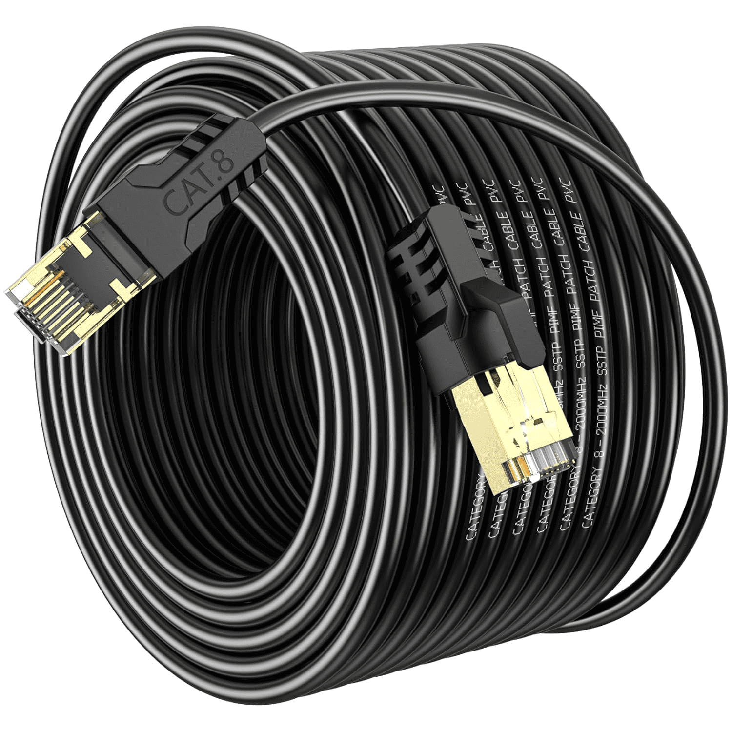 Jorenca 150 ft Faster Indoor Ethernet Cable, Cat 8 High Speed Heavy ...