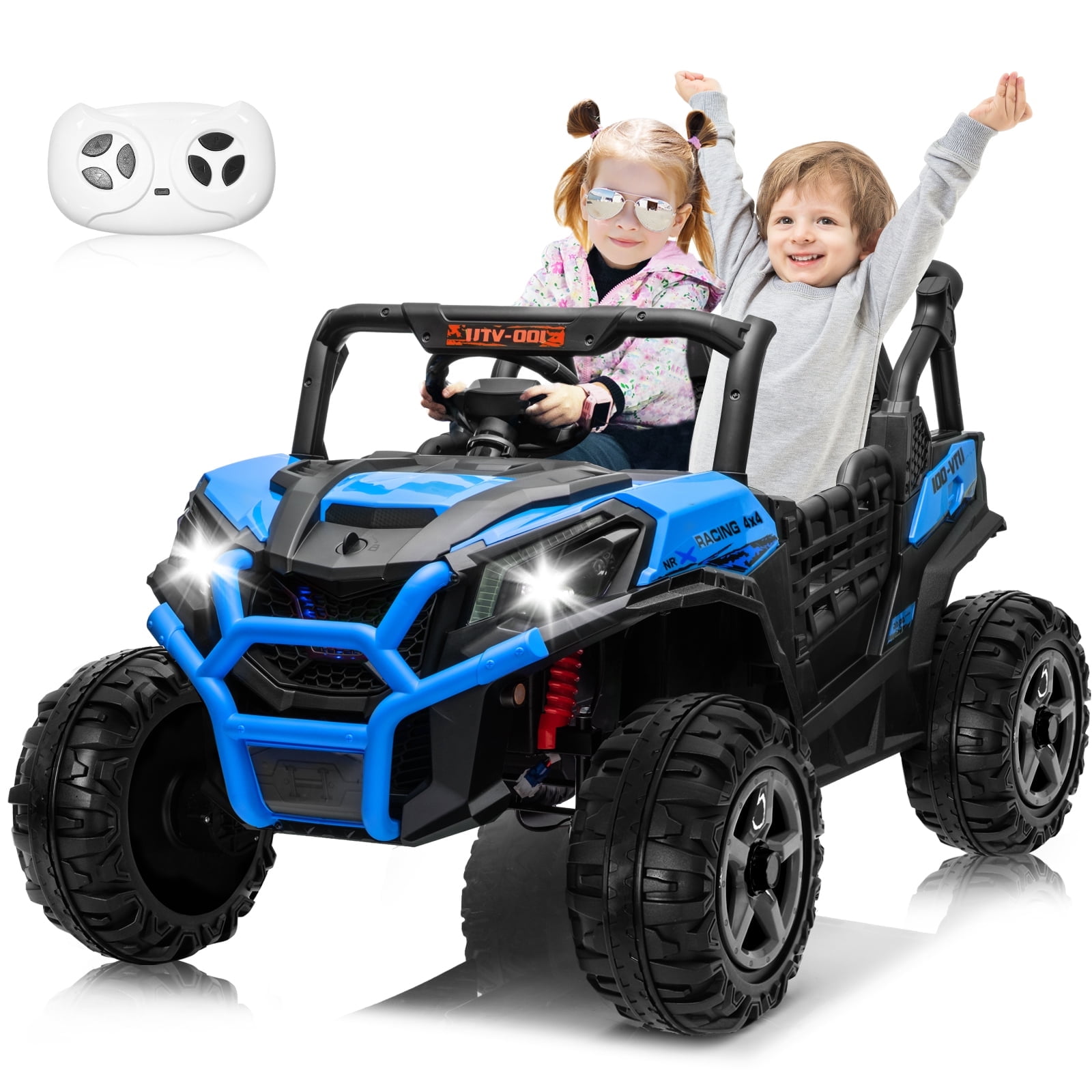 Jorfly 24V 2-Seater Ride on Car Truck w/4x200W, 20" Spacious Seat, 4WD ...