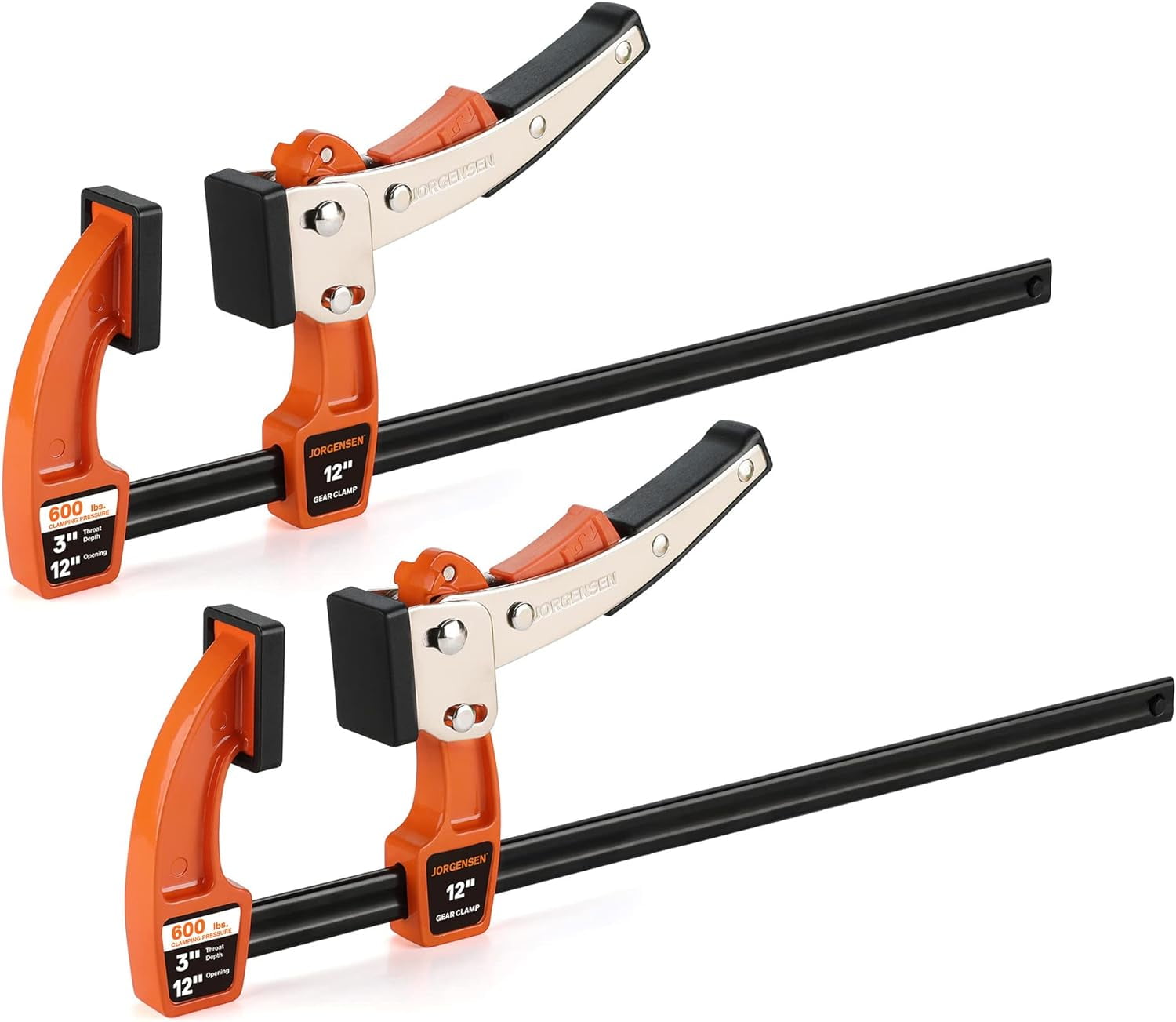 Jorgensen 4-inch Bar Clamp Set, Bar Clamp for Woodworking, Quick ...