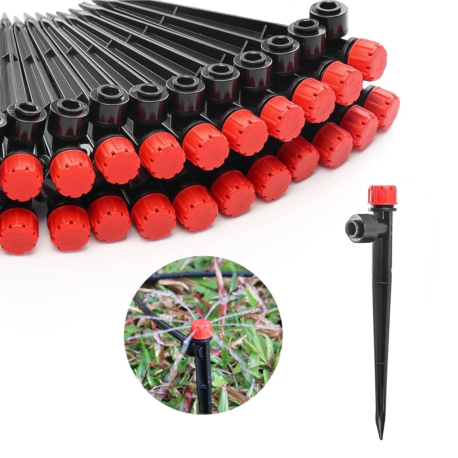 Jorking 30PCS Drip Irrigation Emitters 360 Degree Easy-Connect ...