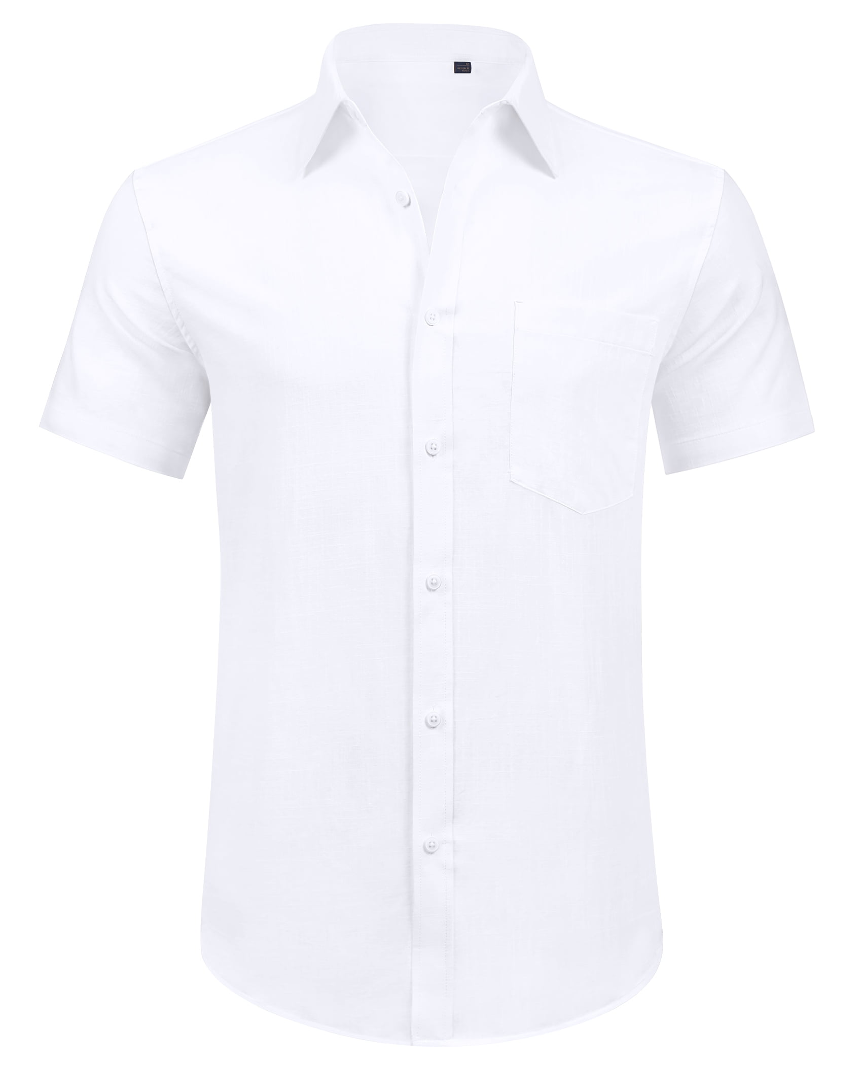 Jorlat Men's Cotton Linen Short Sleeve Casual Shirts Lightweight Button ...