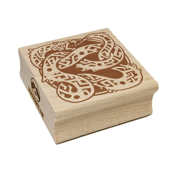 Jormungandr World Serpent Snake Ragnarok Square Rubber Stamp Stamping ...