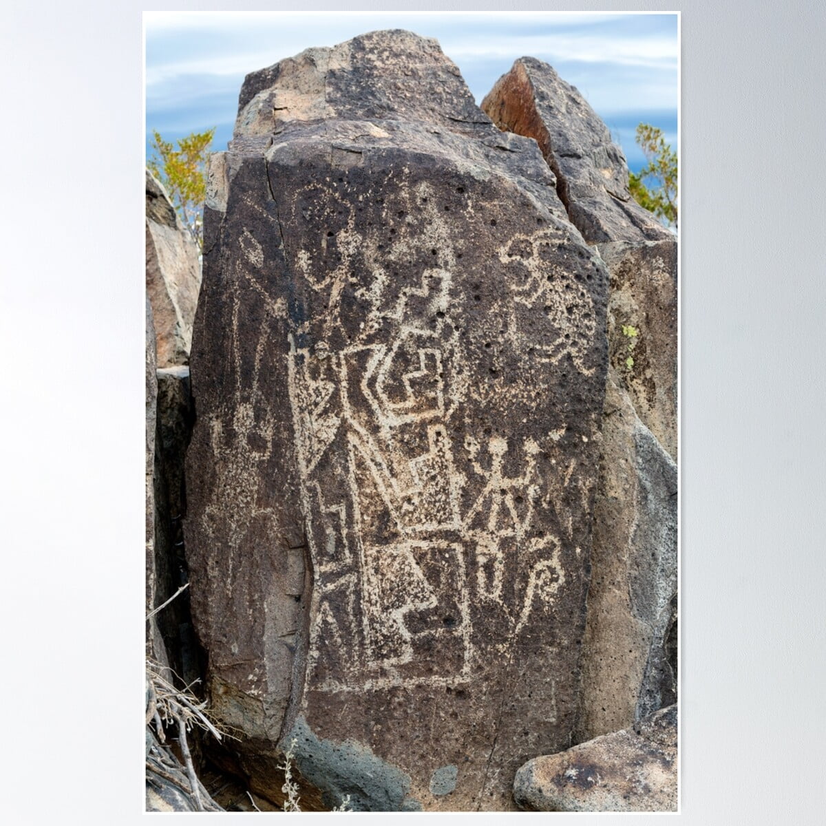Jornada Mogollon Petroglyph Panel In The Tularosa Basin Poster Wall Art, Modern Wall Decor For ...