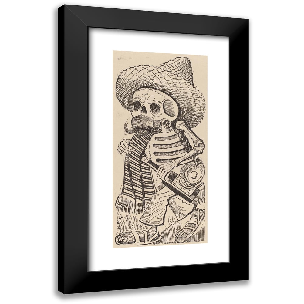 José Guadalupe Posada 10x18 Black Modern Framed Museum Art Print Titled ...