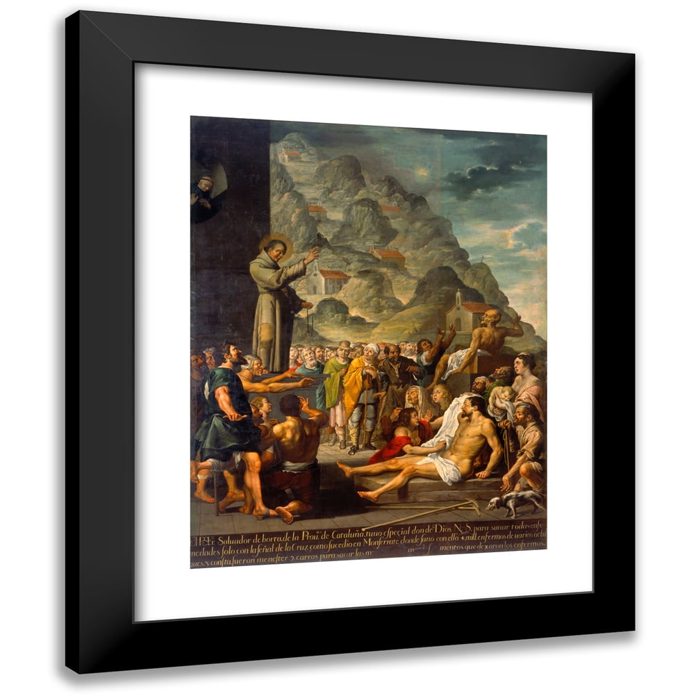 José Juárez 19x24 Black Modern Framed Museum Art Print Titled - Miracles of the Blessed Salvador ...