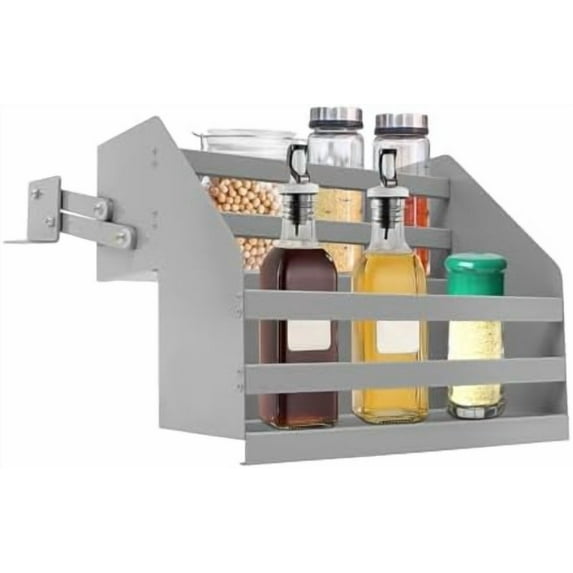 Josbuynls Pull Down Cabinet Organizer, 2 Tier 22.05lbs Heavy-Duty ...