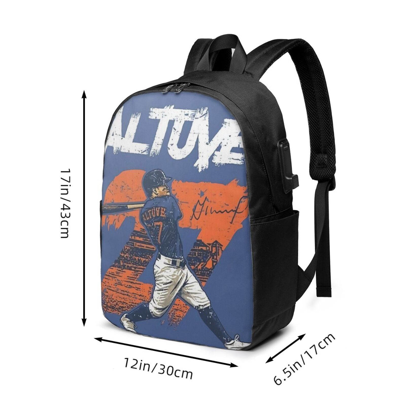 Jose Altuve 2025 Baseball-Themed Backpack for Students - 17" Laptop ...