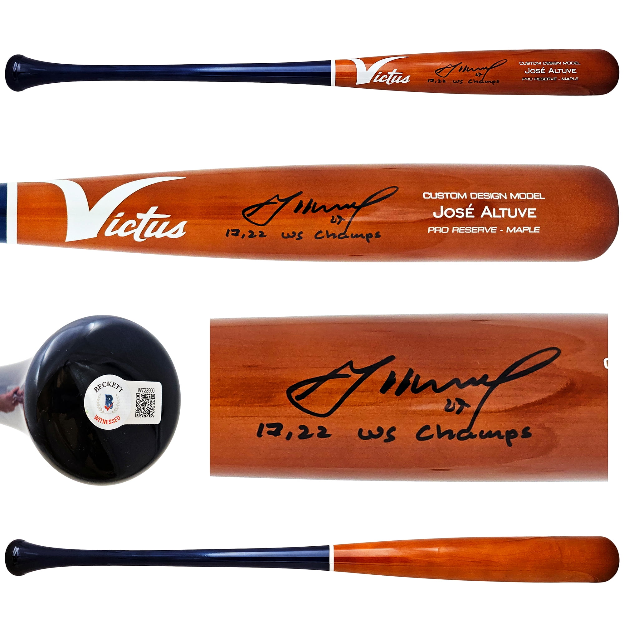 Jose Altuve Autographed Brown Victus Player Model Bat Houston Astros ...