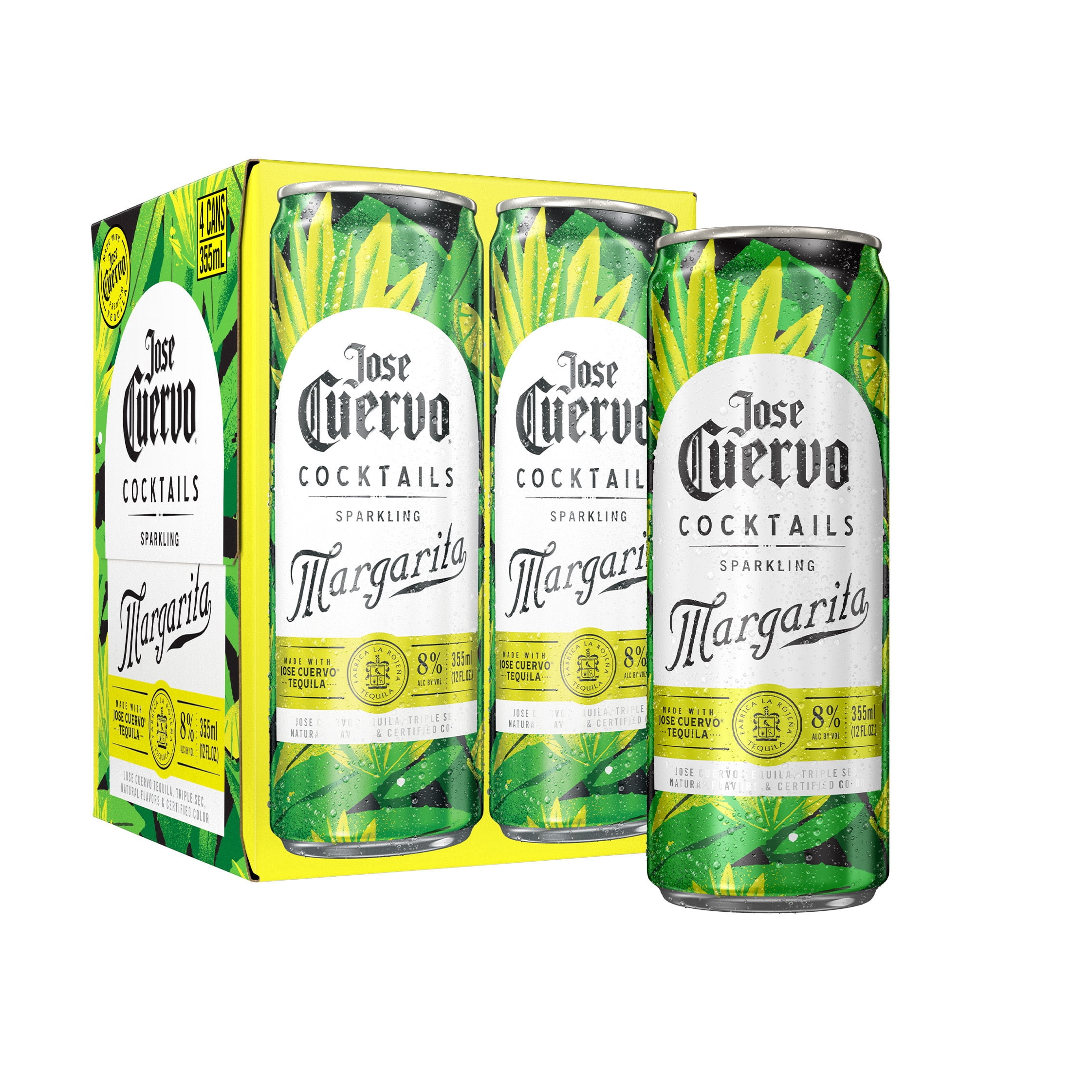 Jose Cuervo Sparkling Margarita Classic Lime Cocktail, 4 Pack, 355 ml ...