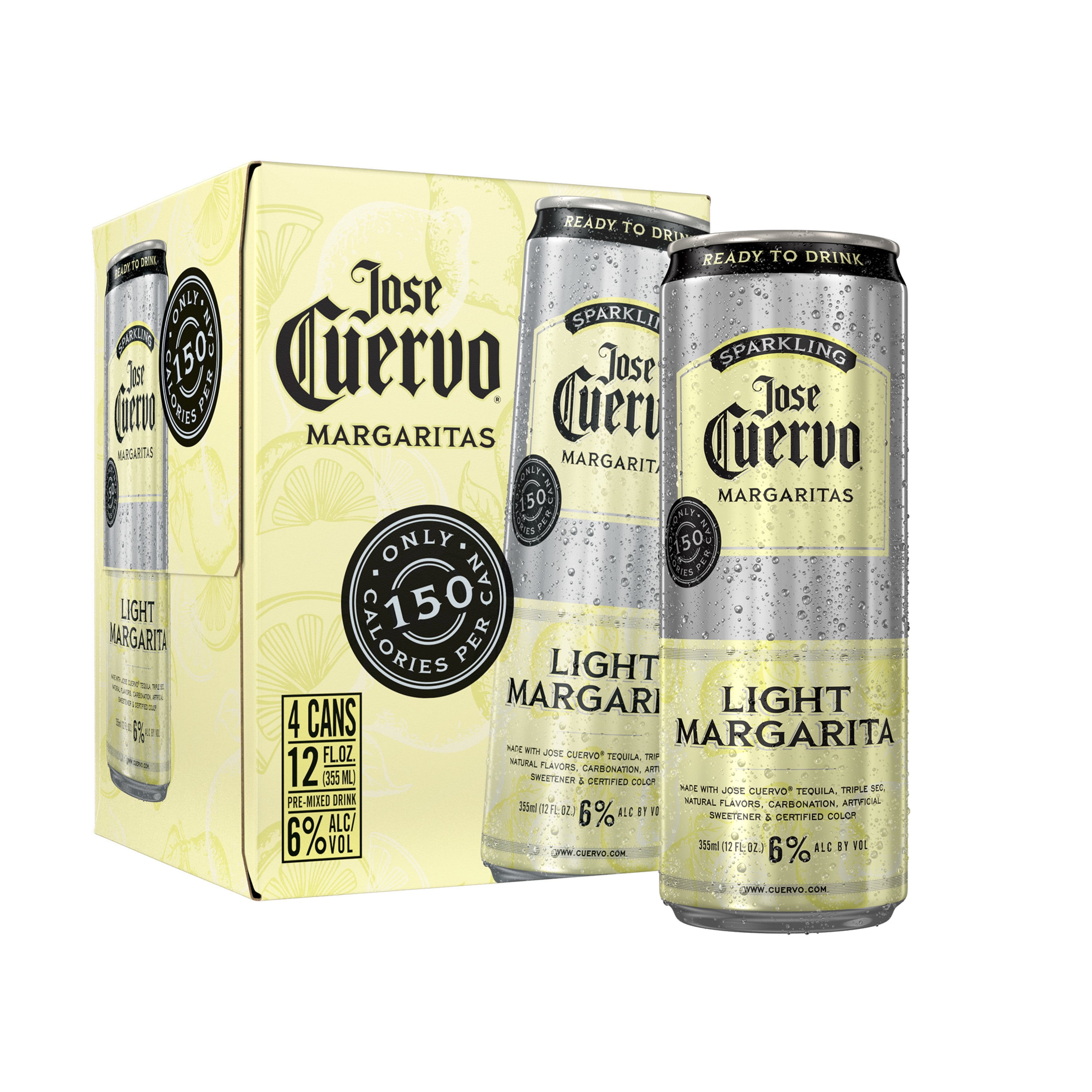 Jose Cuervo® Sparkling Margarita Classic Lime Light, 6% ABV, 4 Pack ...