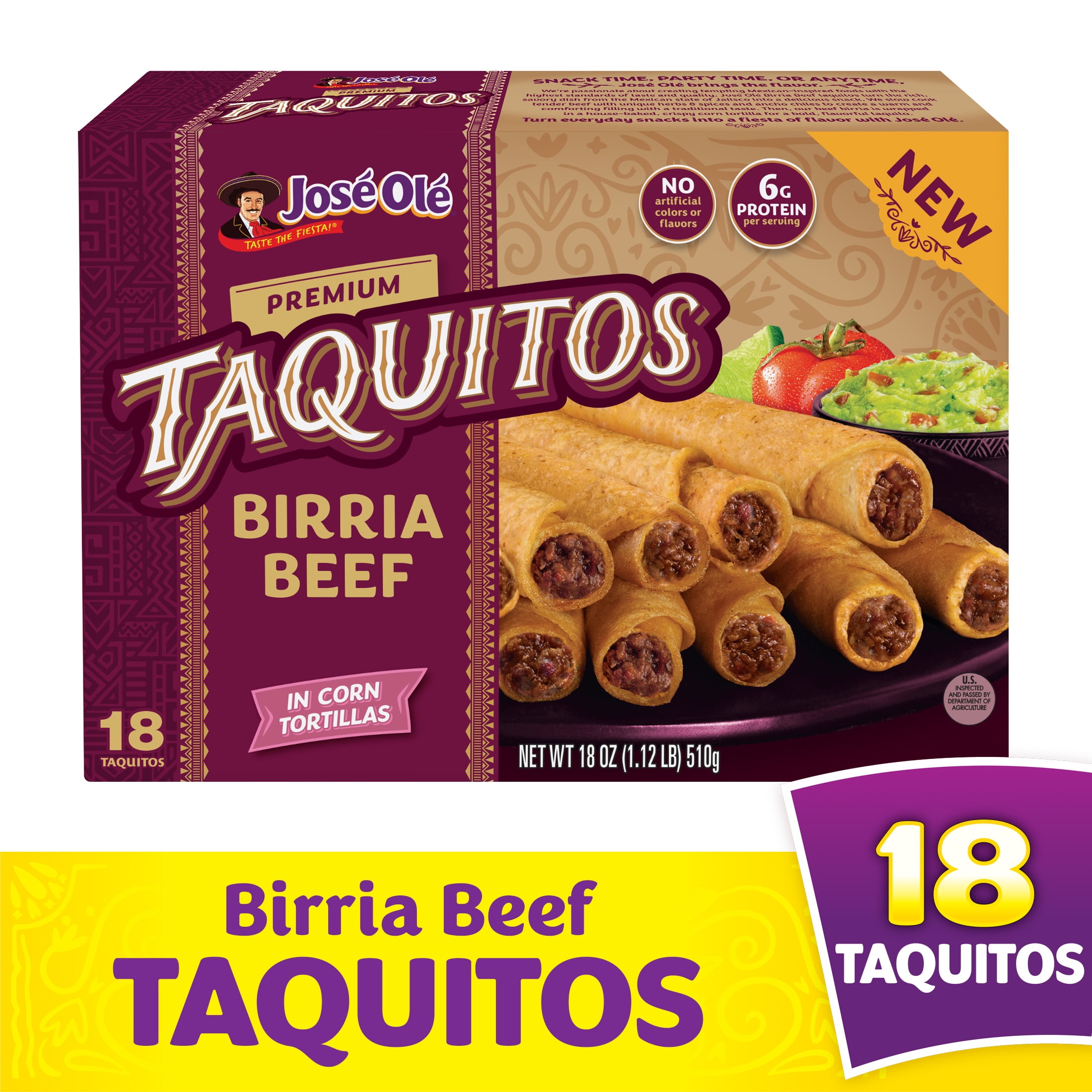 Jose Ole Birria Beef Taquitos, Frozen Mexican Snacks - Walmart.com