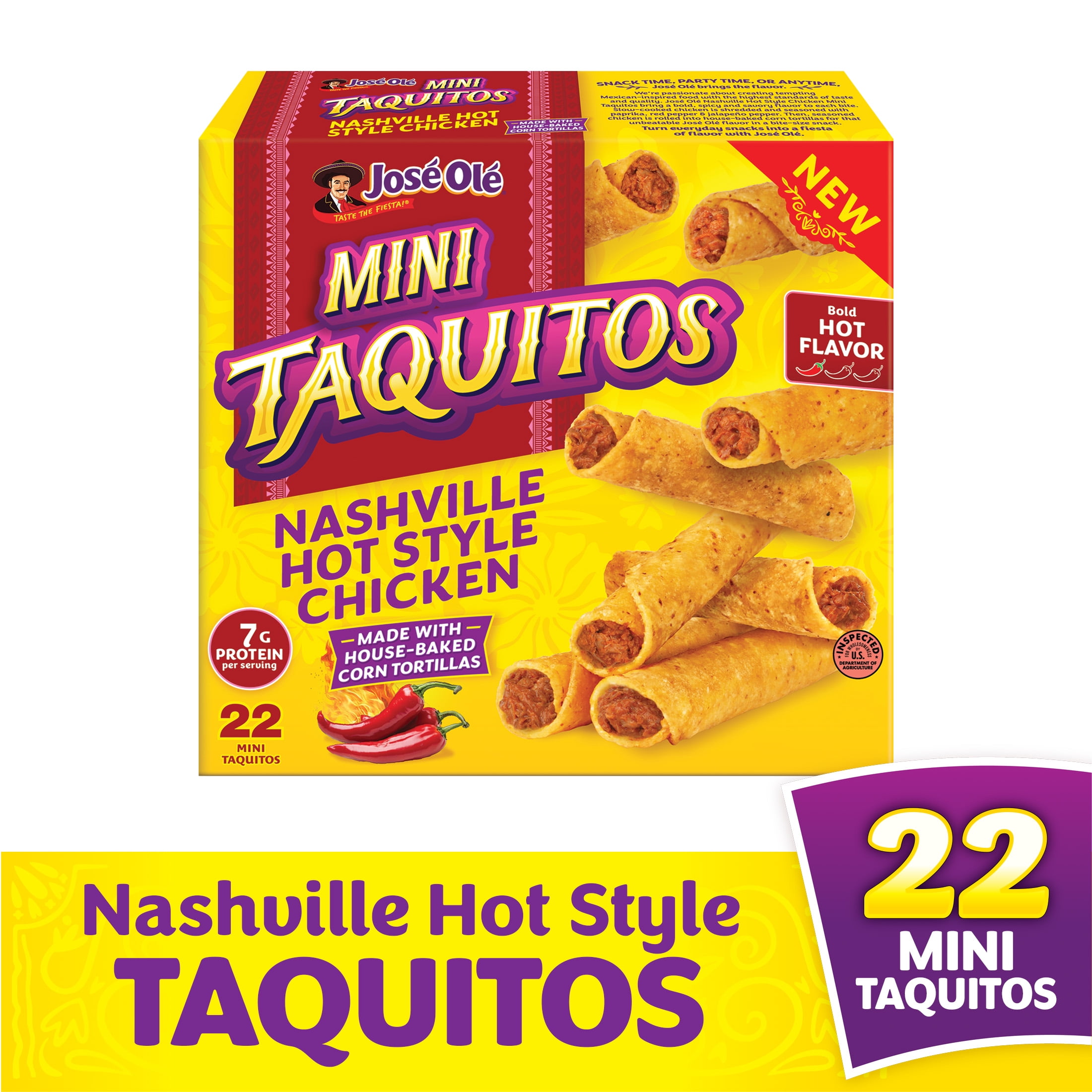 Jose Ole Nashville Hot Chicken Taquitos, Frozen Mexican Snacks ...