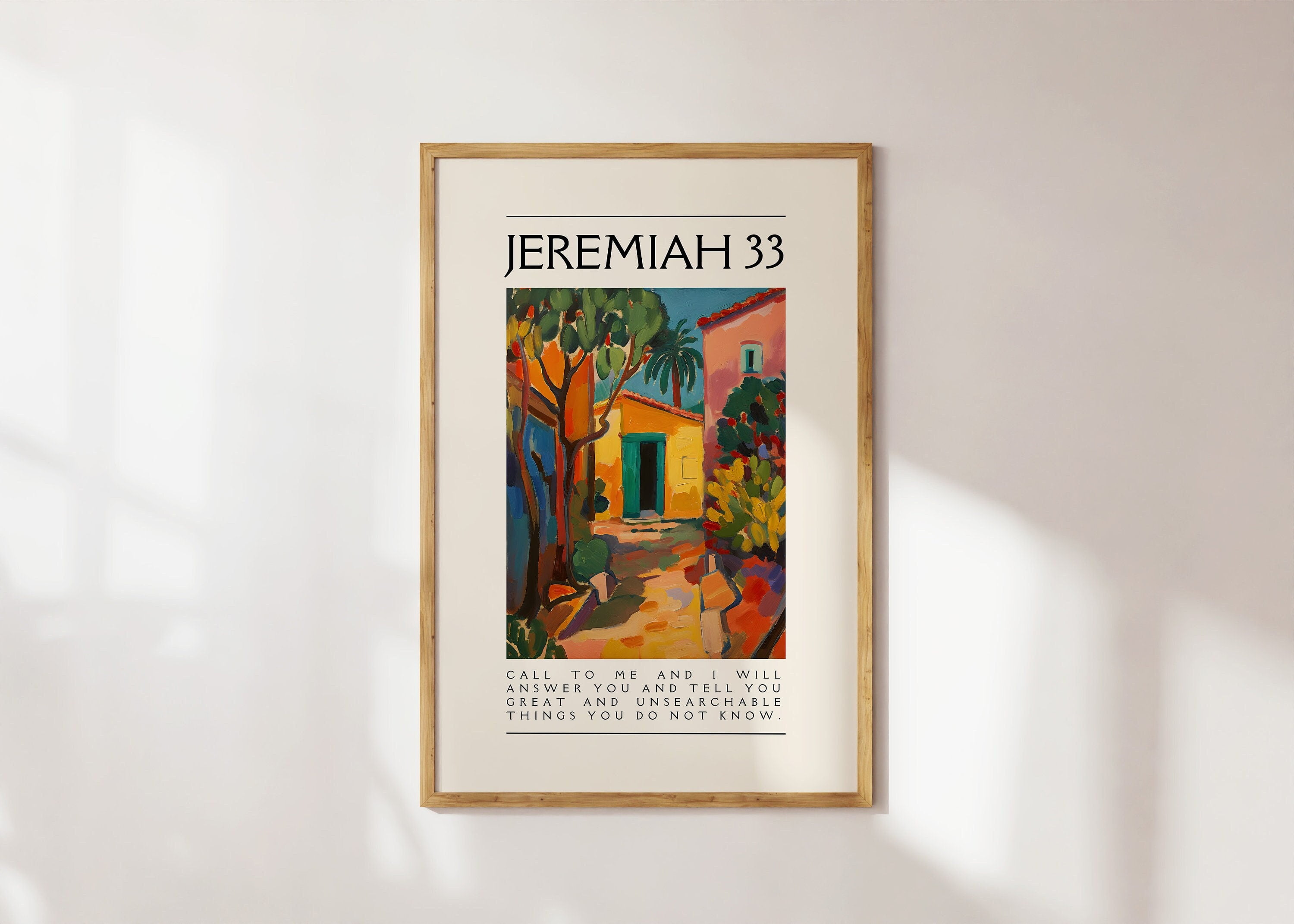 Josecarlos Poster Jeremiah 33:3, Matisse Inspired, Maximalist ...