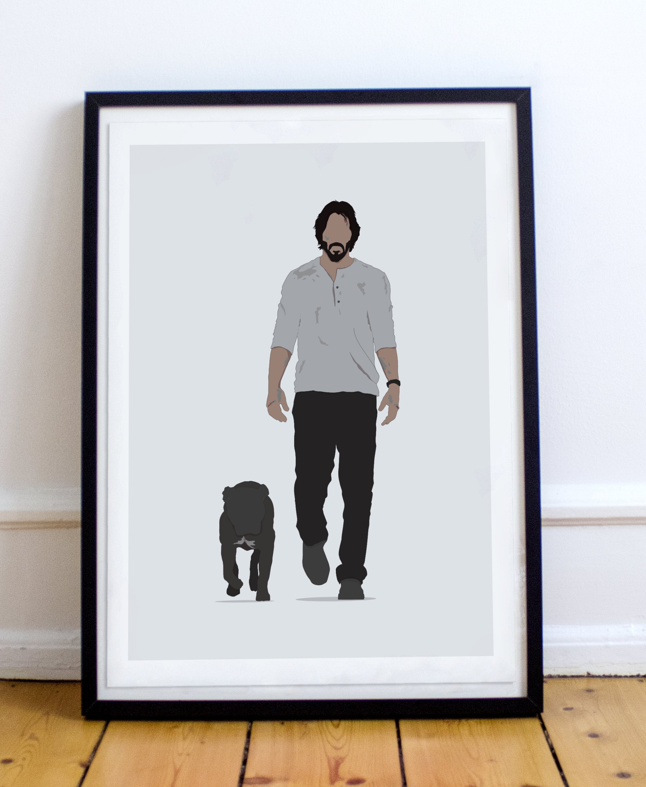 Josecarlos Poster John Walking The Dog - Keanu Reeves Poster - Wick Fan ...