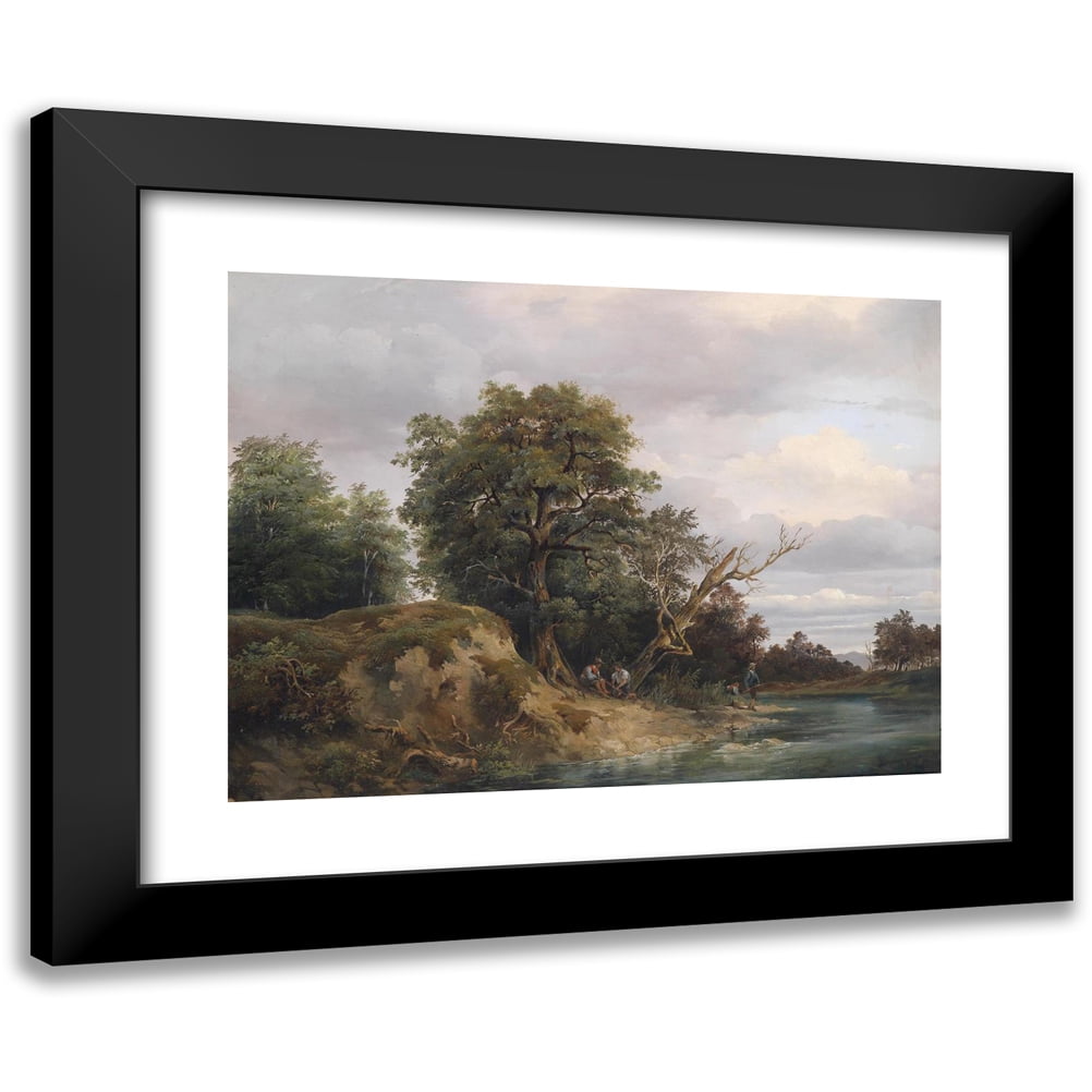 Josef Feid 24x19 Black Modern Framed Museum Art Print Titled - Angler ...