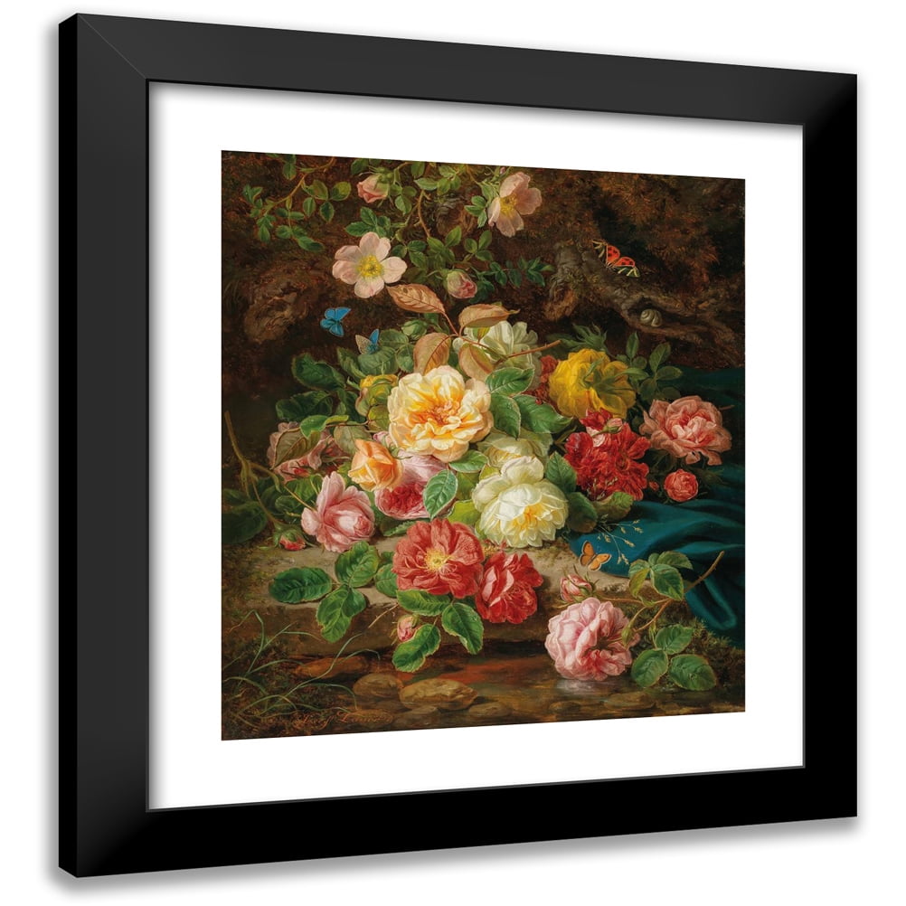 Josef Lauer 15x17 Black Modern Framed Museum Art Print Titled - Rose ...