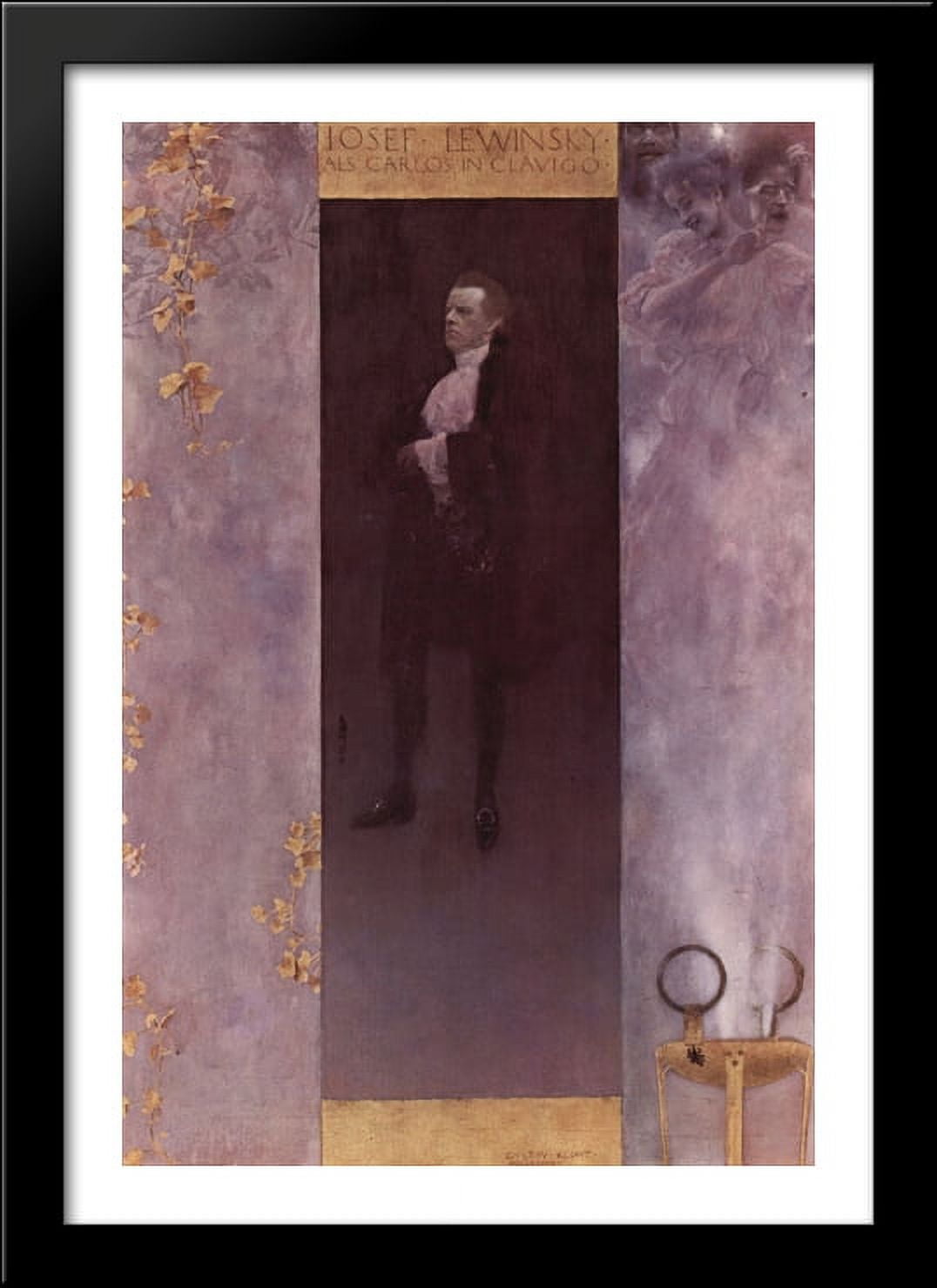 Josef Lewinsky 28x40 Large Black Wood Framed Print Art by Gustav Klimt ...