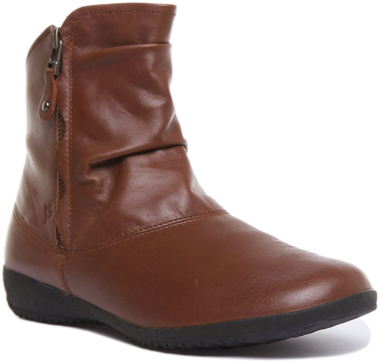 Josef Seibel Naly 24 Women's Leather Casual Ankle Boot With Side Zips In Cognac Size 10 ...