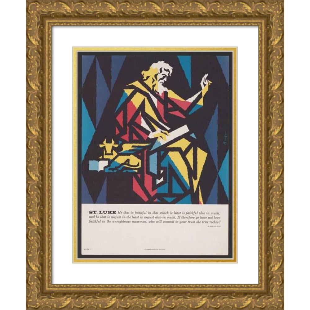 Joseph Binder 14x18 Gold Ornate Wood Frame and Double Matted Museum Art ...