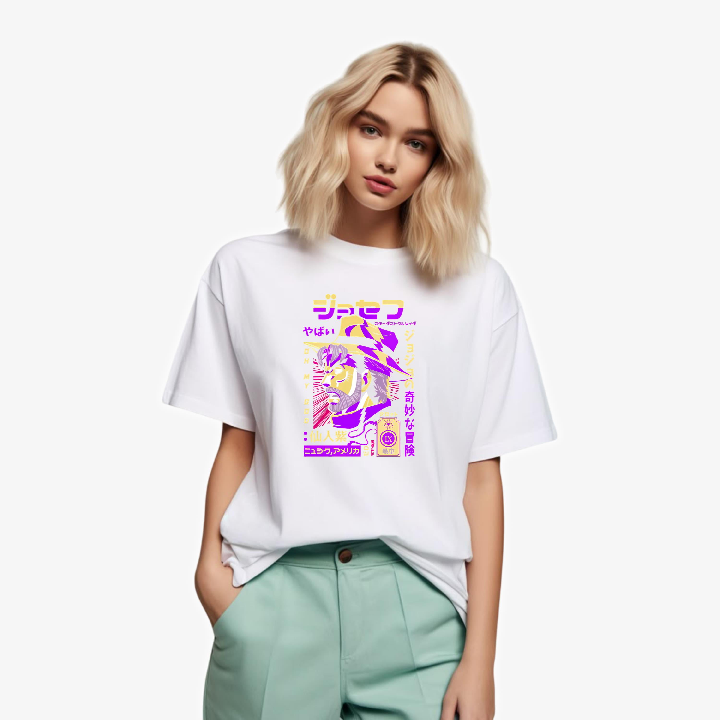 Joseph Joestar JoJos Bizarre Adventure Anime JJBA Tee T-Shirt, for men ...