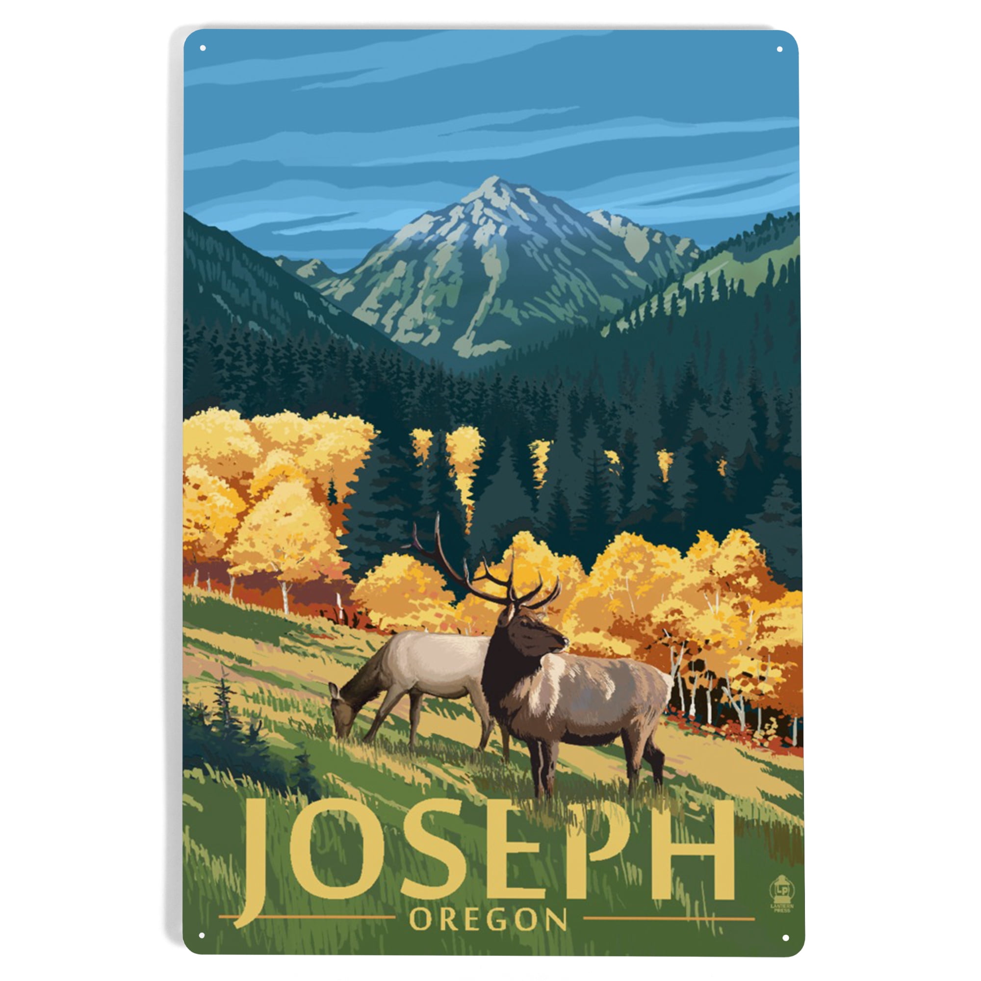 Joseph, Oregon, Elk and Mountains (12x18 Aluminum Art, Indoor Outdoor ...