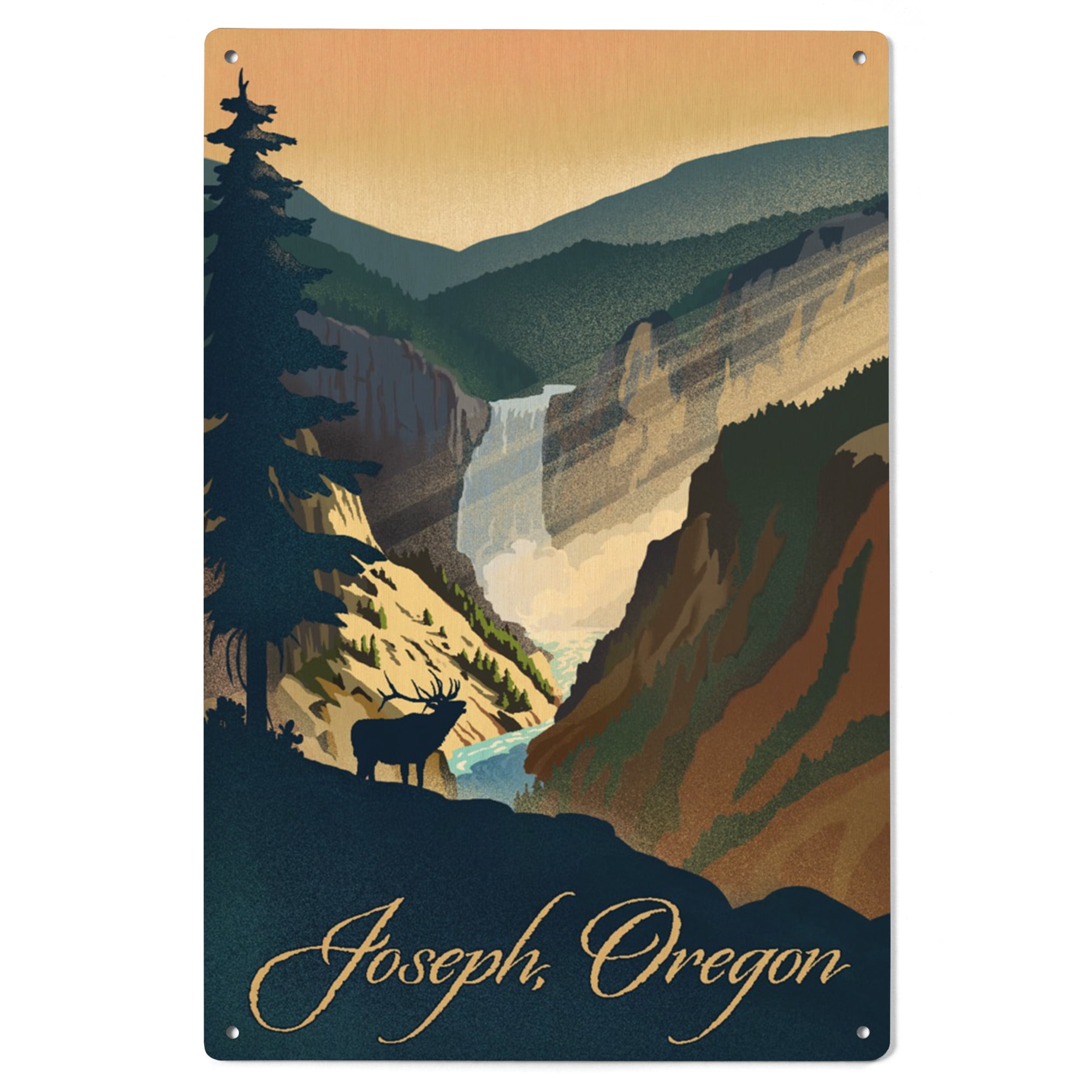 Joseph, Oregon, Lithograph Birch Wood Wall Sign (6x9 Rustic Home Decor ...