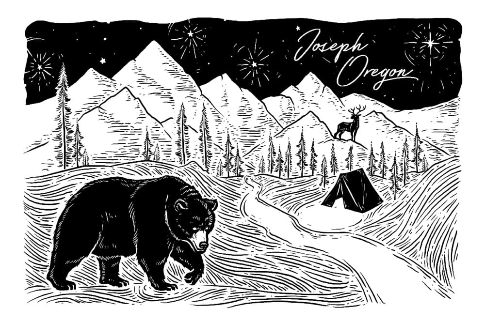 Joseph, Oregon, Mountain Scene (24x36 Giclee Gallery Art Print, Vivid ...