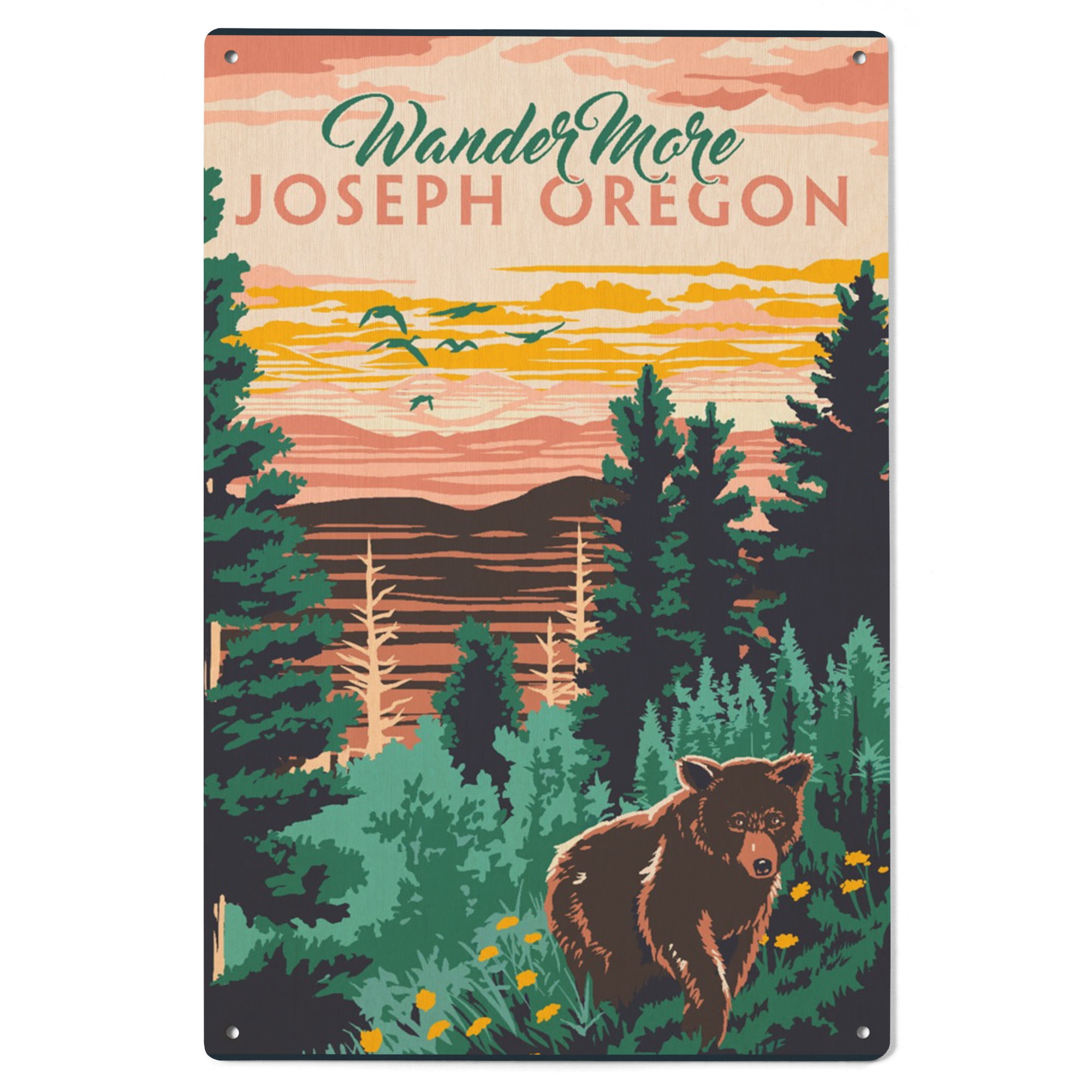 Joseph, Oregon, Wander More, Explorer Series Birch Wood Wall Sign (6x9 ...