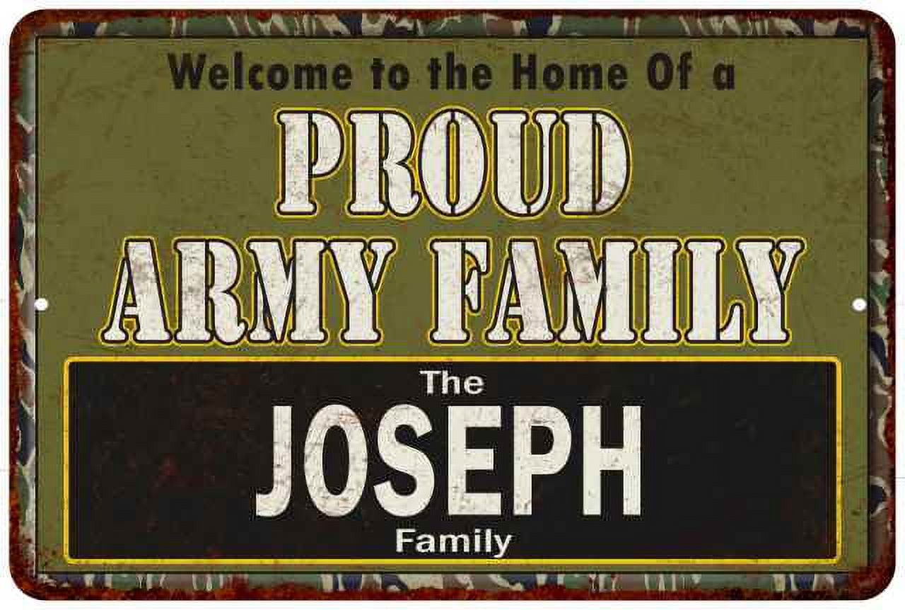 Joseph Proud Army Family Sign Gift 8x12 Metal Sign 108120023356 ...