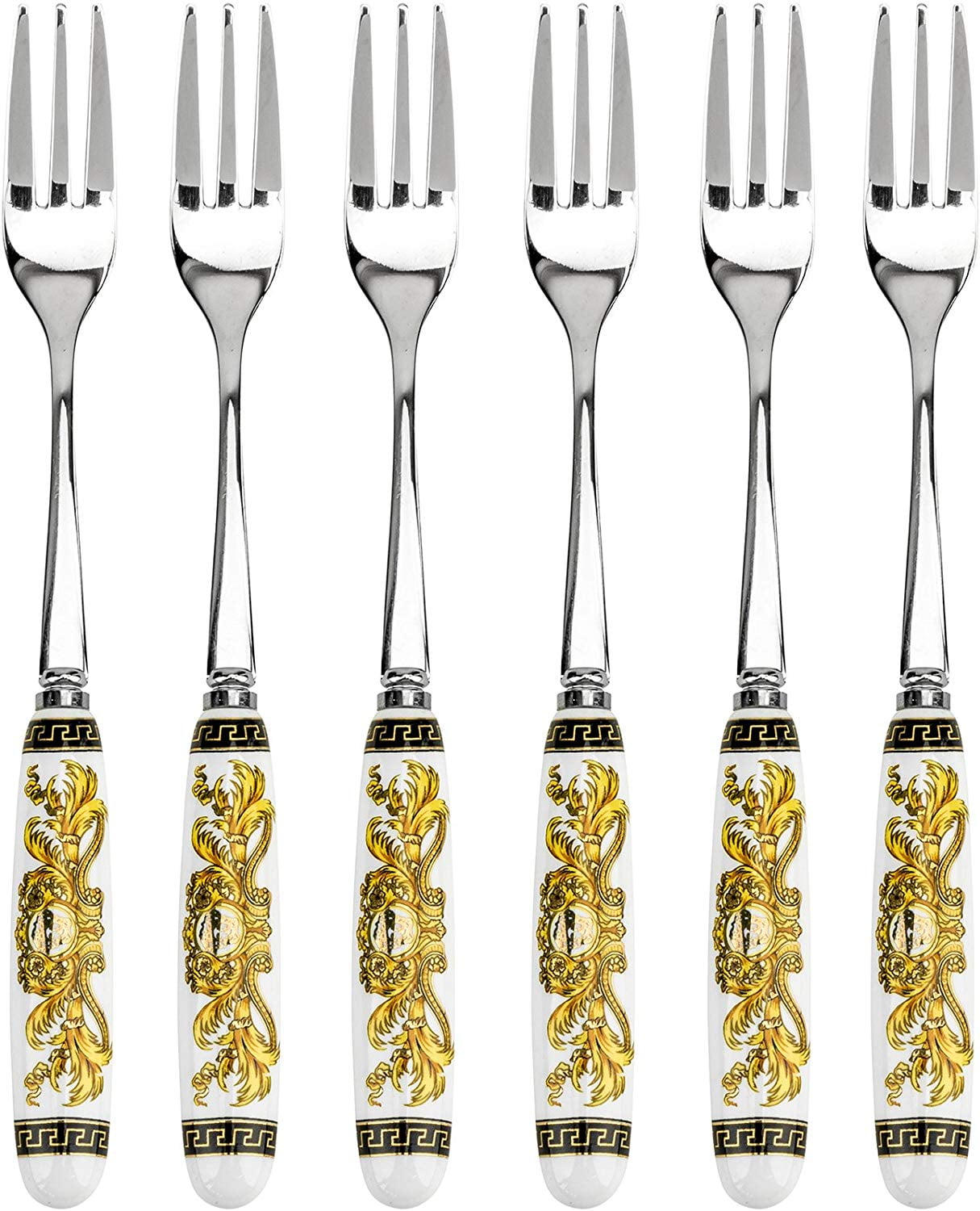 Joseph Sedgh Collection Dessert Forks with Greek Key Design, Luxury ...