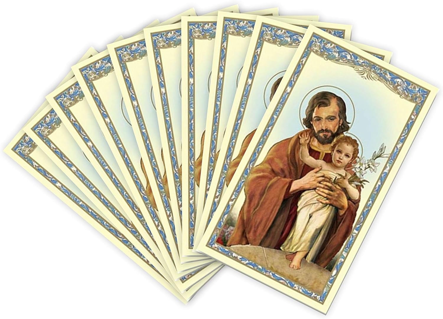 Joseph With Child Prayer Card- Cardstock Holy Card With Novena To St ...