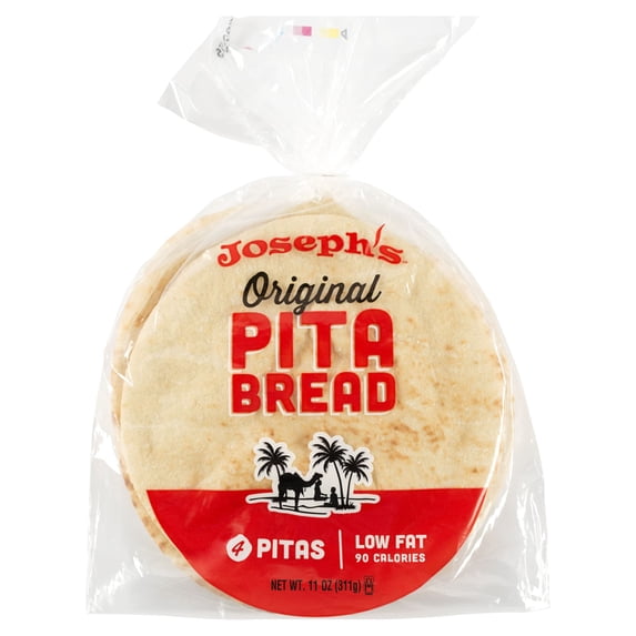 Joseph's White Pita Bread 4 Count 11oz Shelf-Stable Flatbread for ...