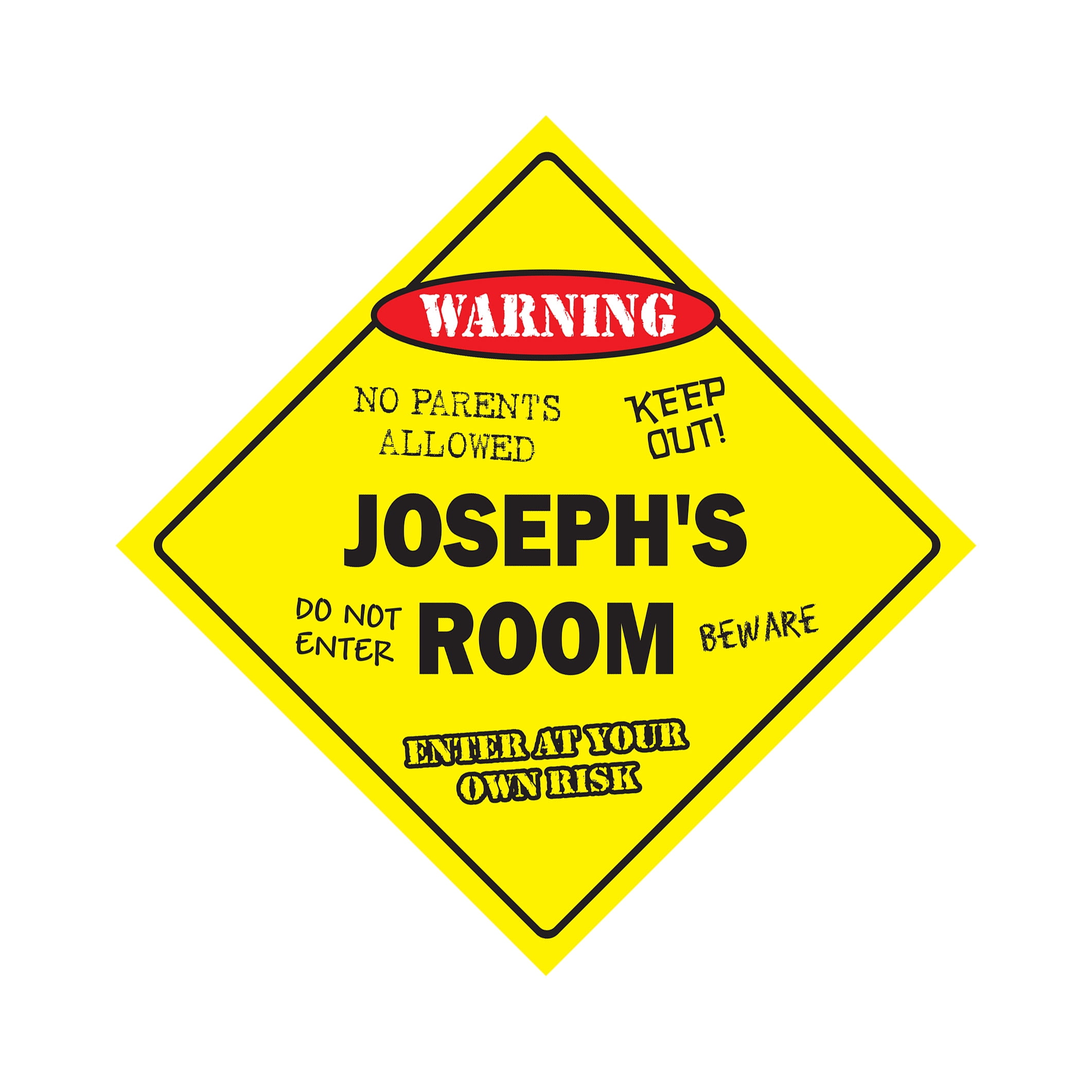 Joseph's Room Sign Crossing Zone Xing | Indoor/Outdoor | 20" Tall kids ...
