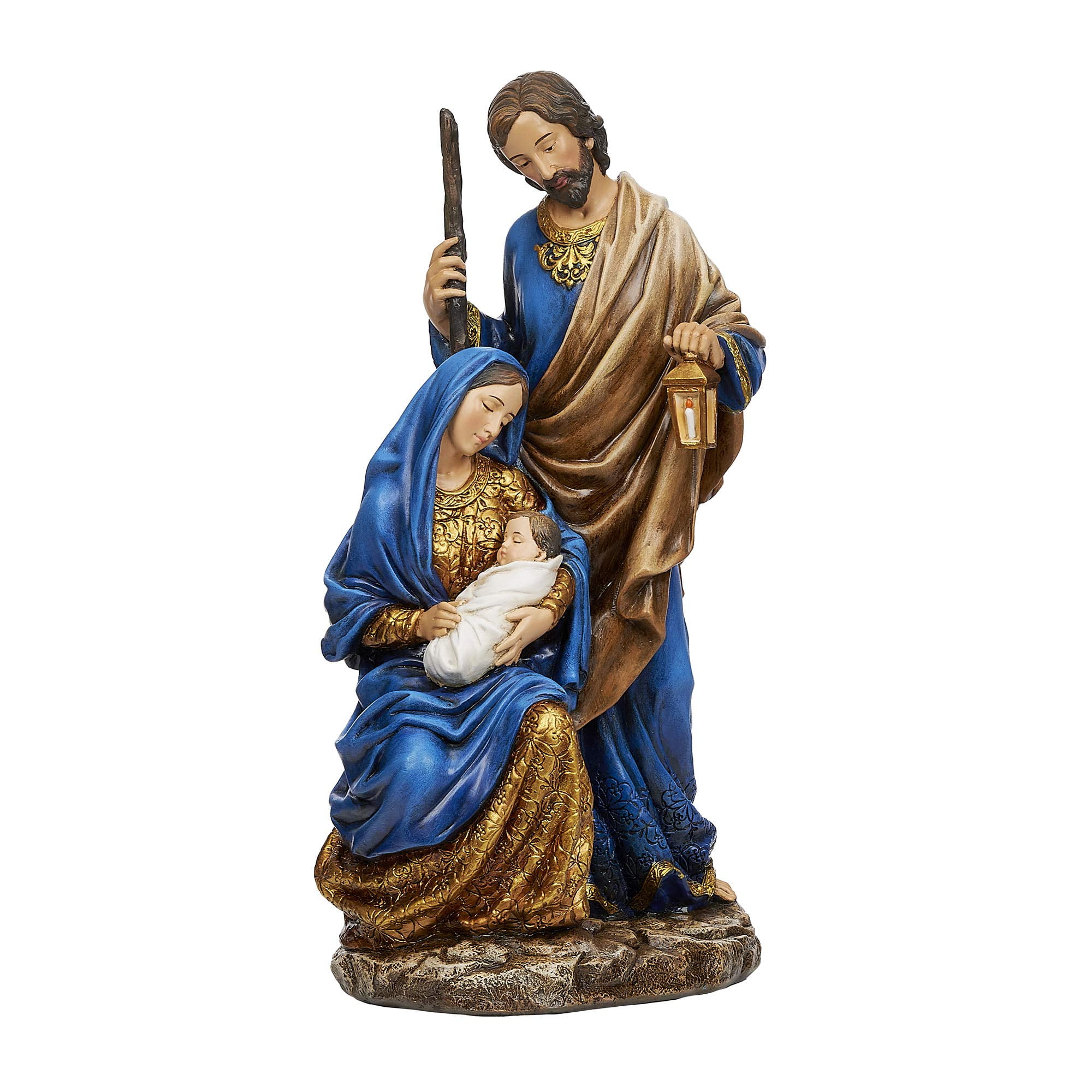 Joseph's Studio by Roman - Holy Family Blue and Gold Figure, Christmas Collection, 10.5" H ...