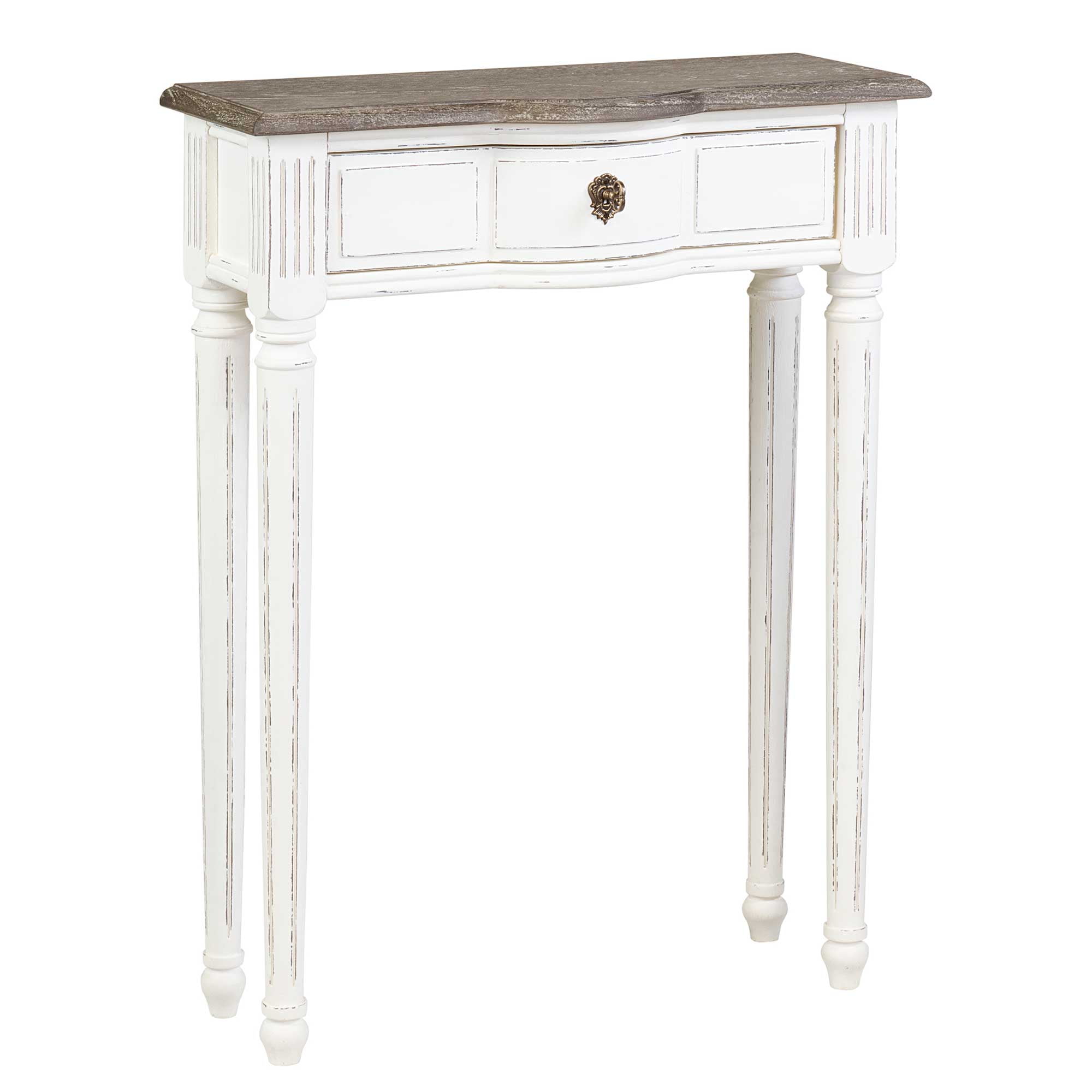 East at Main Josephine Console Table with Drawer, White Solid Bayur ...