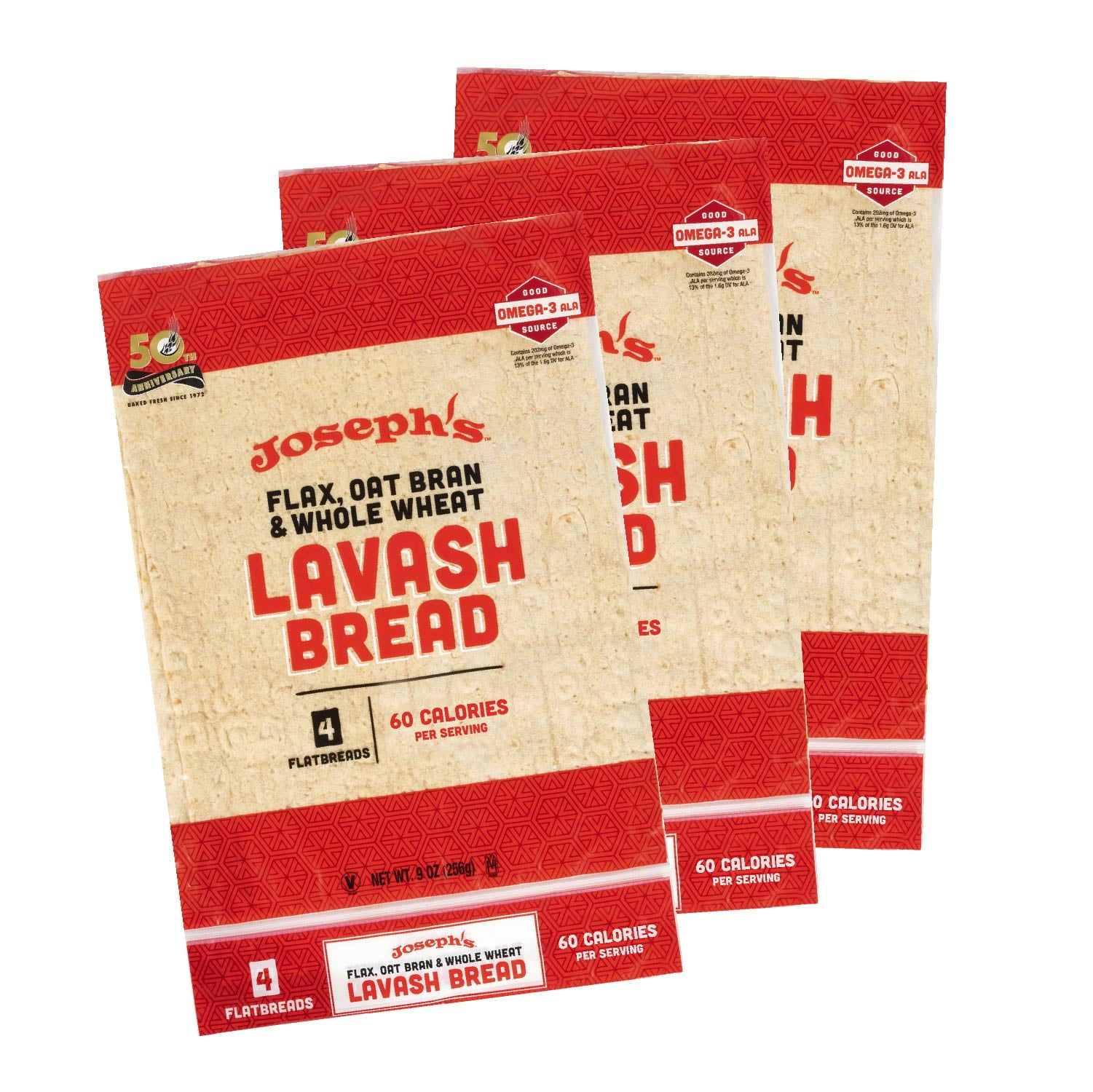 Josephs Low Net Carb Flax Lavash Bread, 9 oz, 3 Pack, 12 Count ...