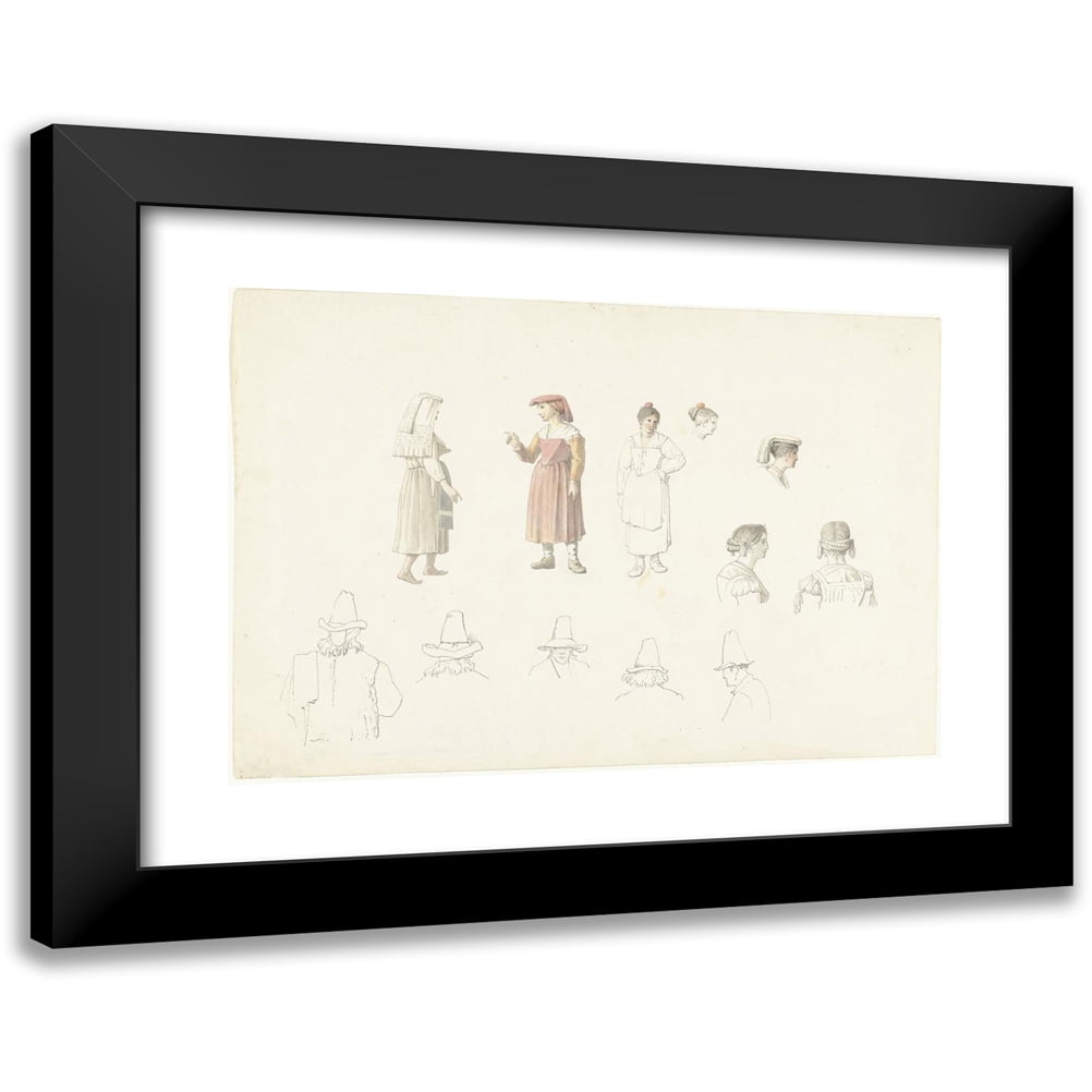 Josephus Augustus Knip 24x18 Black Modern Framed Museum Art Print Titled - Study Sheet with ...