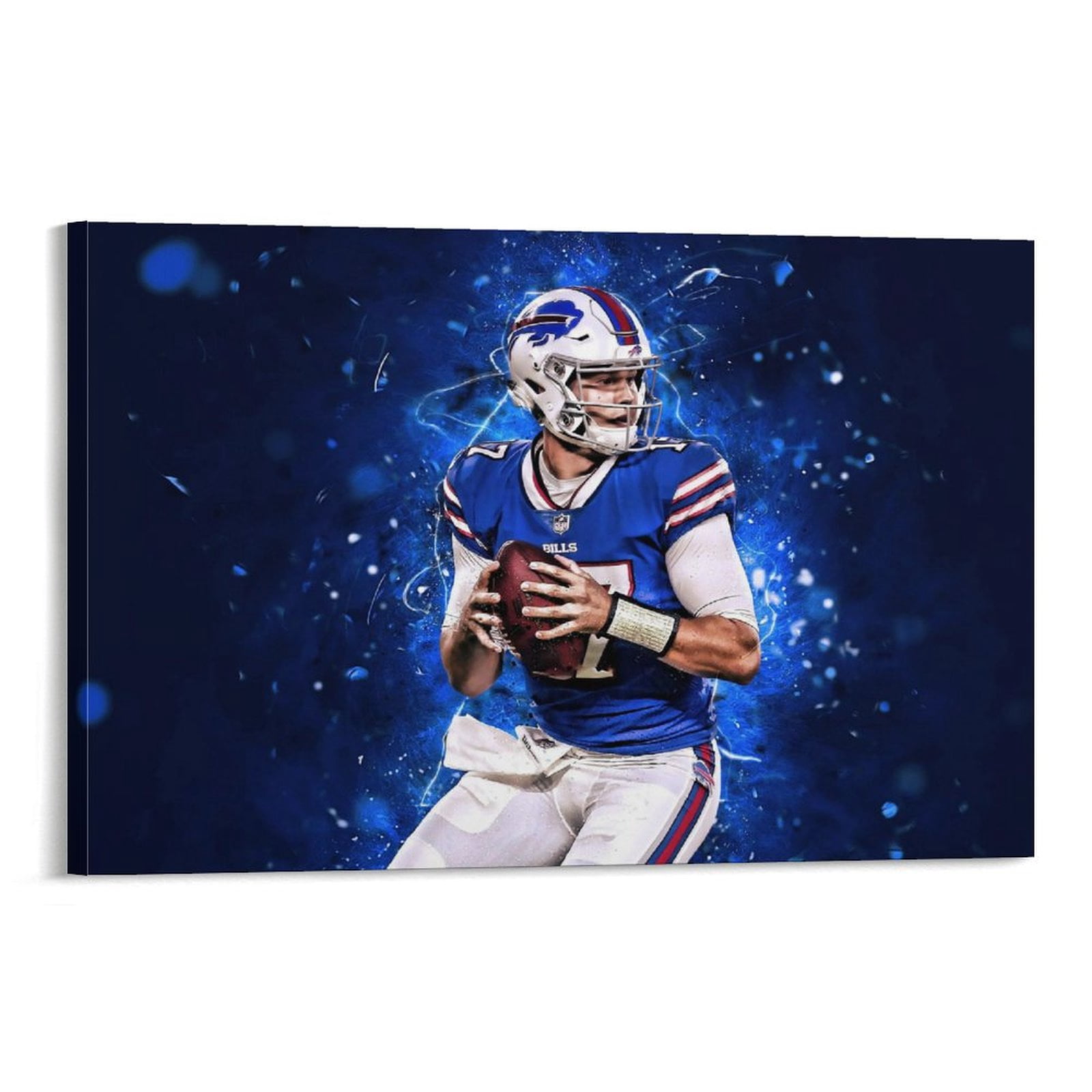 Josh Allen Art Football Player Personality Cool Poster Posters Wall Art ...