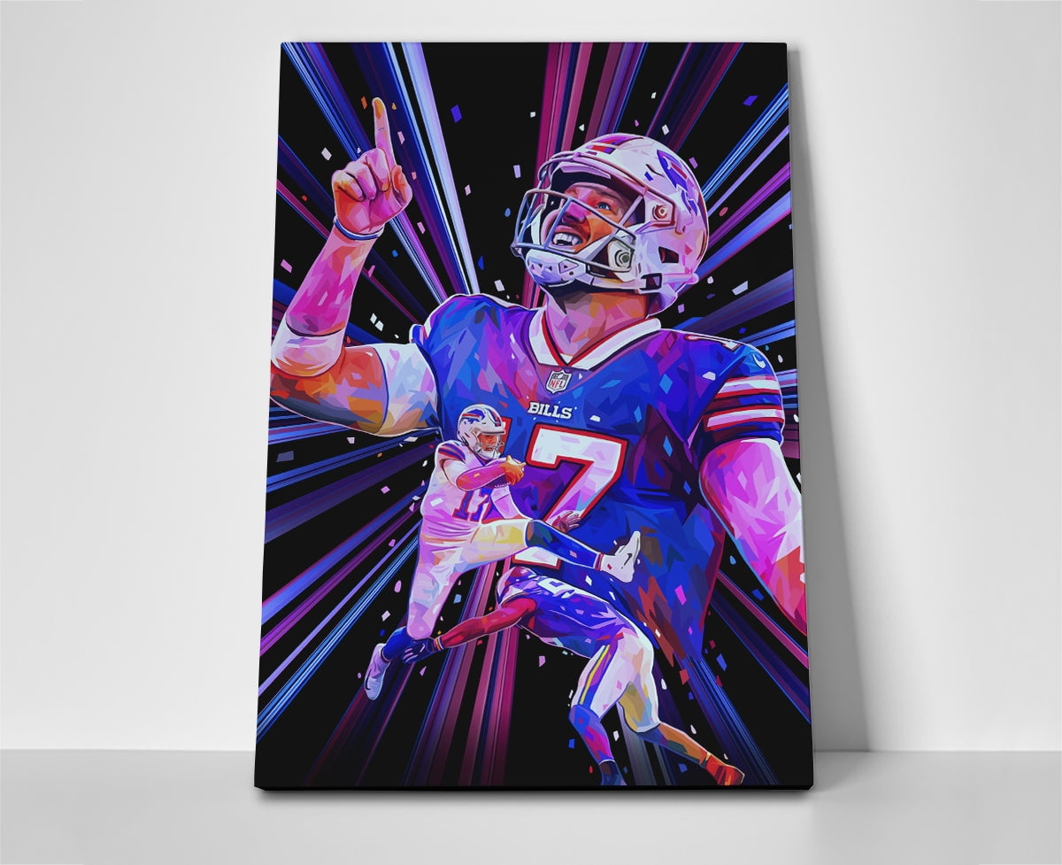 Josh Allen Football Poster or Wrapped Canvas - Walmart.com