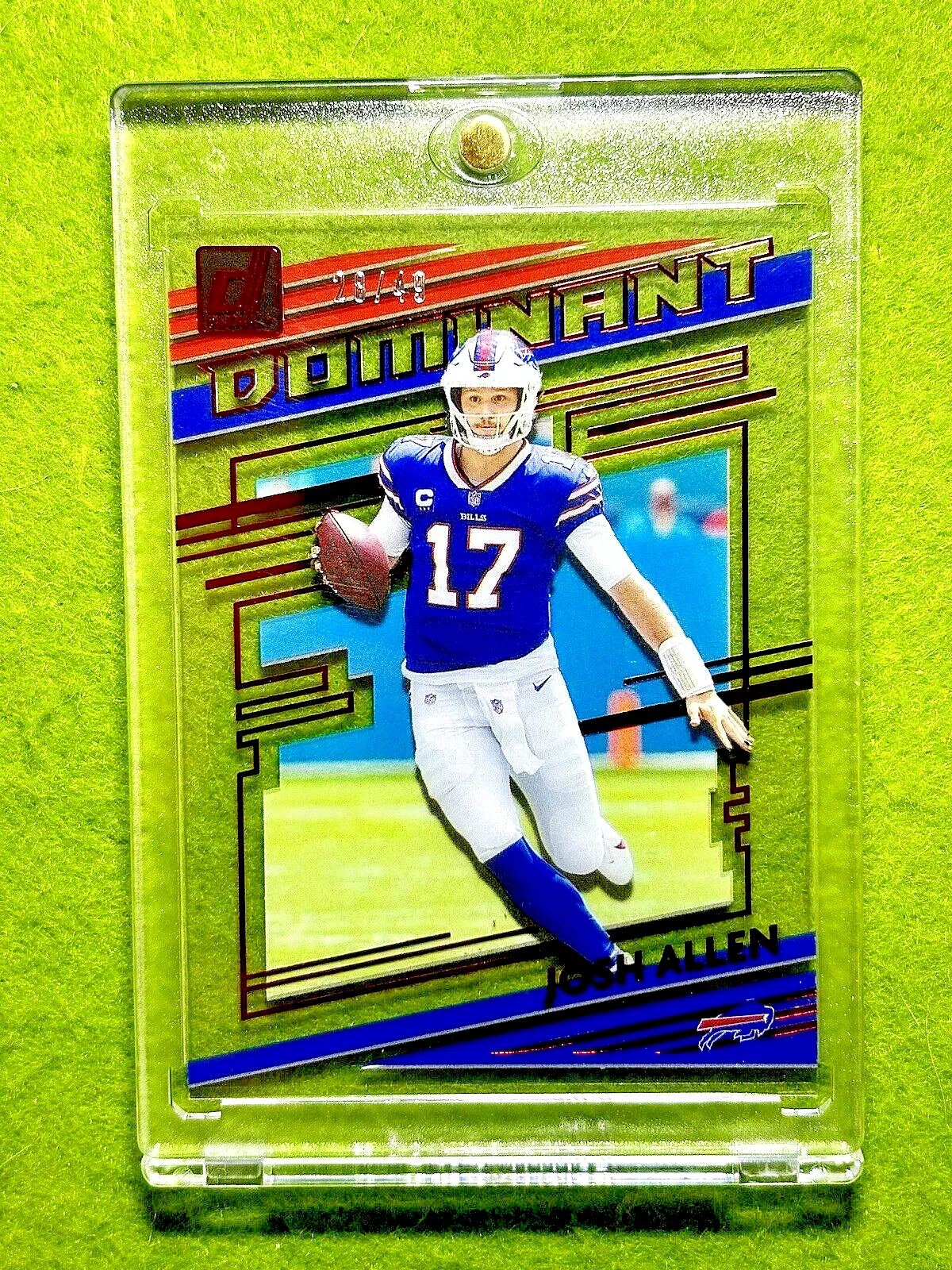 Josh Allen RED CLEAR CARD # /49 SSP 2021 Panini Clearly Donruss Buffalo ...