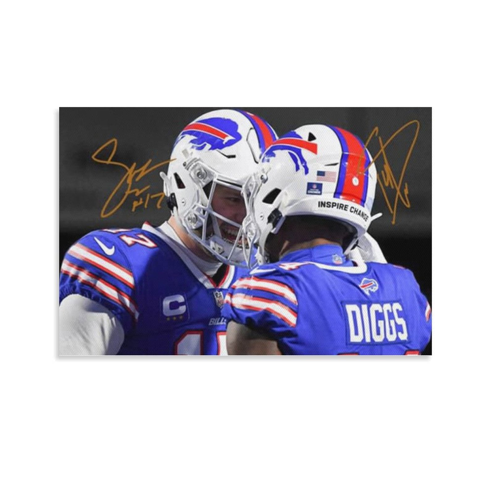 Josh Allen Stefon Diggs Signed Poster Canvas Poster Picture Print Wall ...