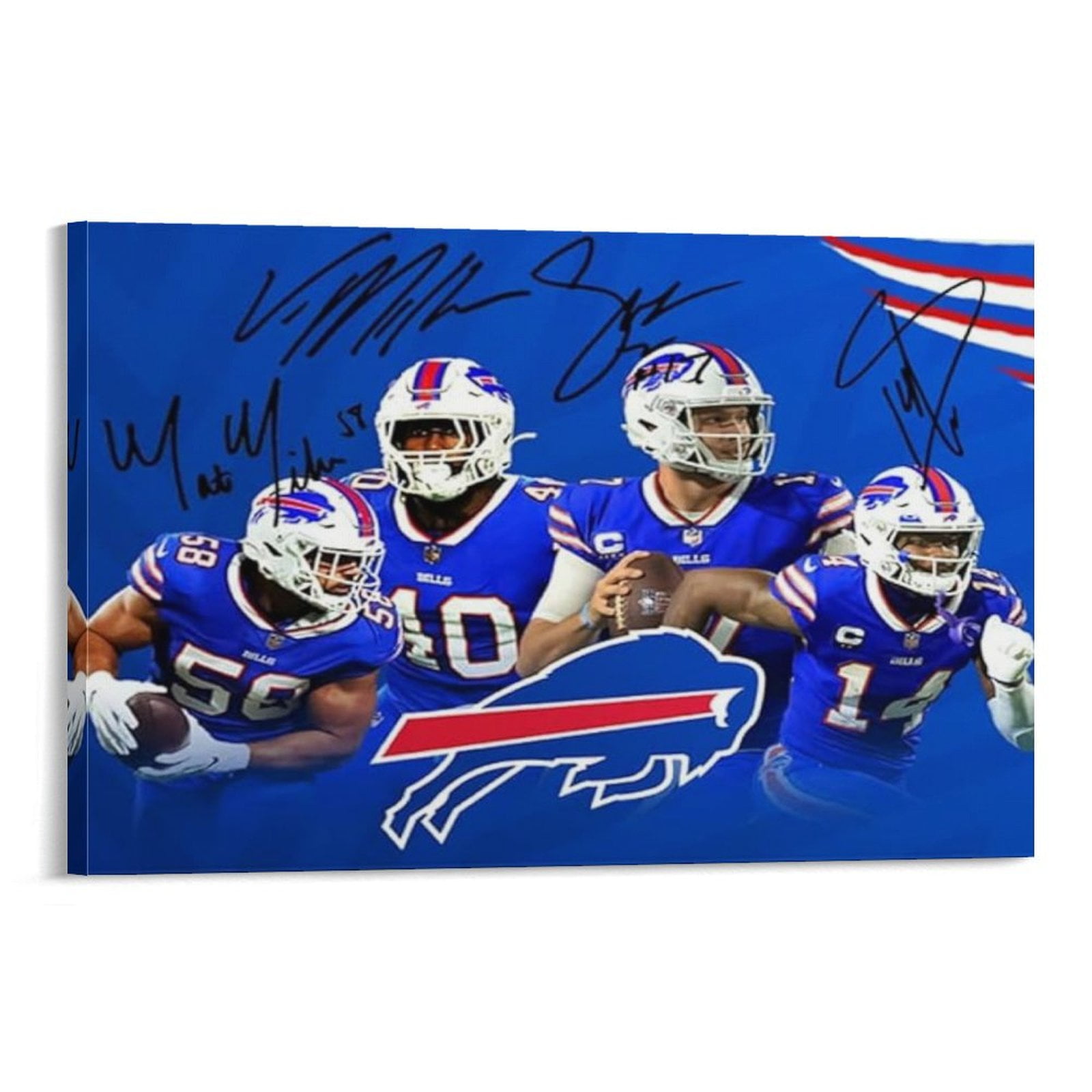 Josh Allen Stefon Diggs Von Miller Matt Milano Signed Poster Picture Print Wall Art Poster ...