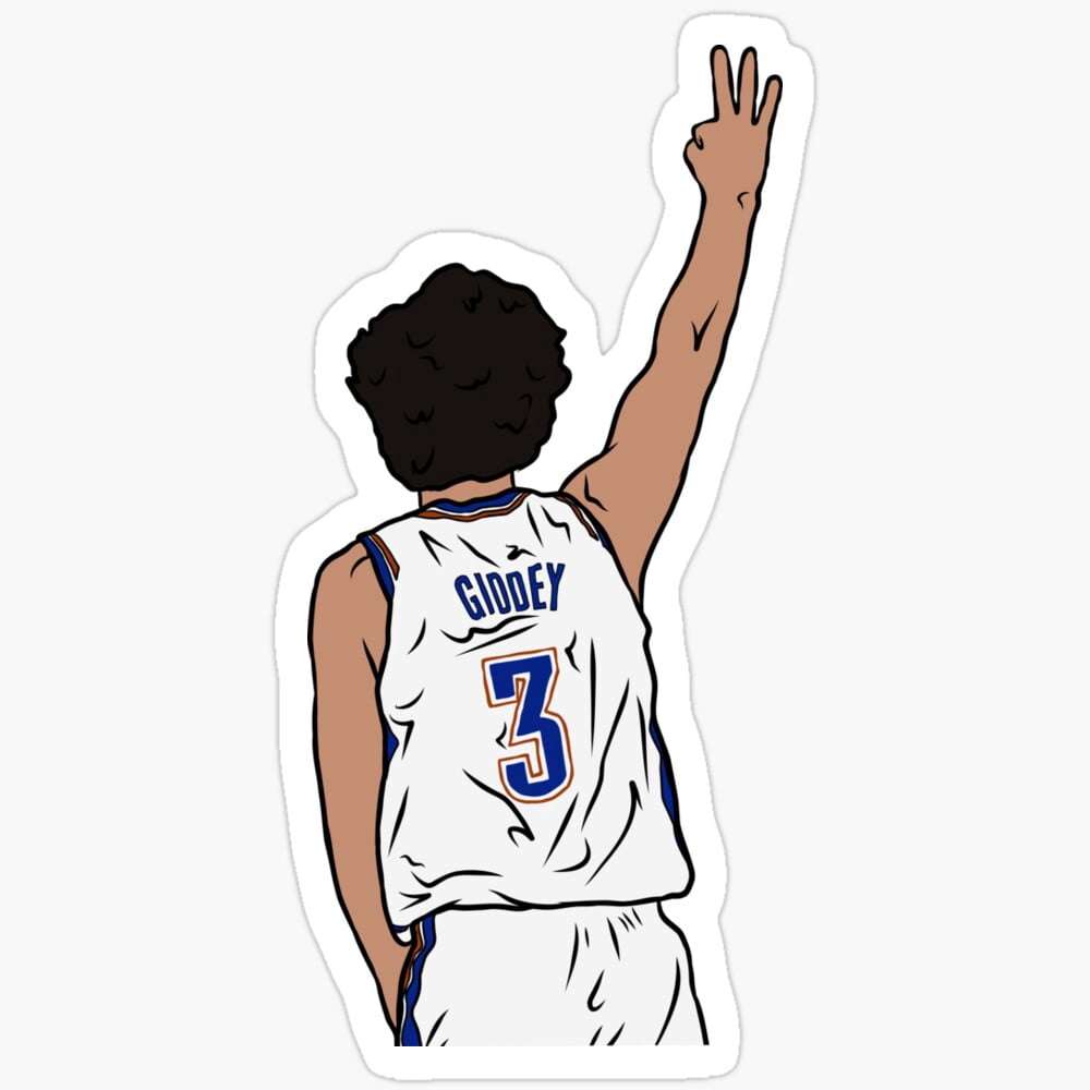 Josh Giddey 3 Point Celebration Sticker Phone Decal Water Bottle ...