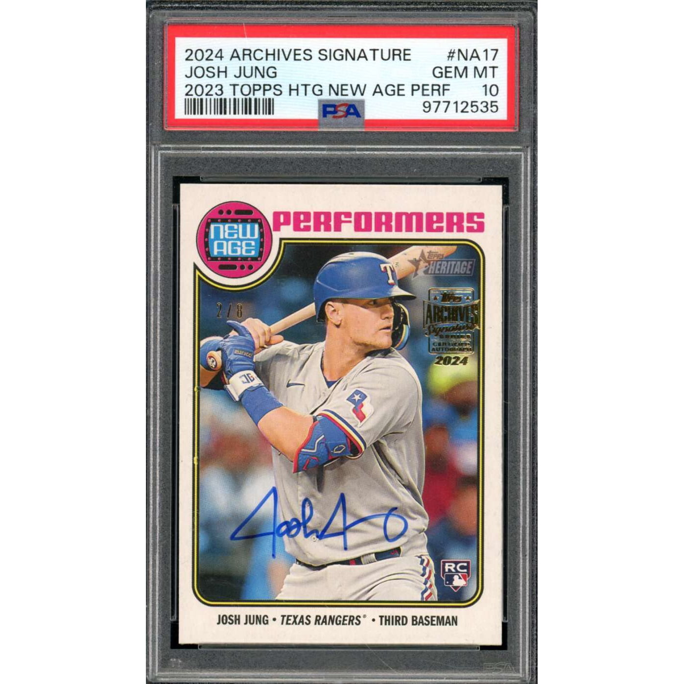 Josh Jung Rookie 2024 Archives Signature 2023 Topps HTG New Age Perf ...