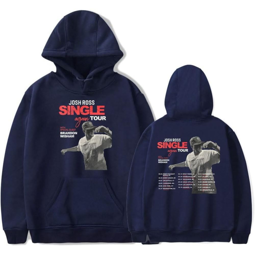 Josh Ross Single Again Tour Merch Hoodie Pockets Drawstring Unisex ...