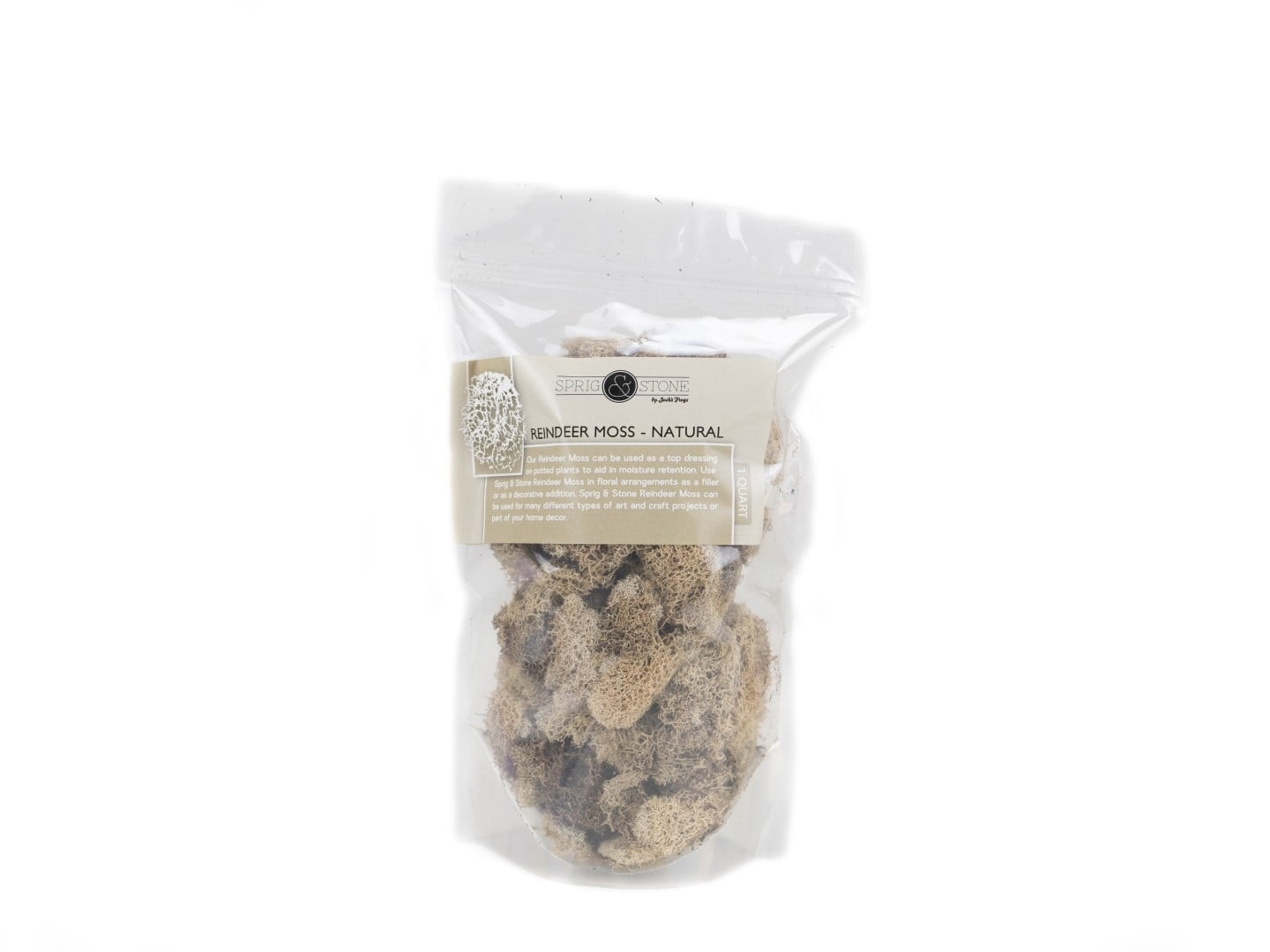 Josh's Frogs Sprig & Stone Dried Reindeer Moss- NATURAL (1 Quart ...