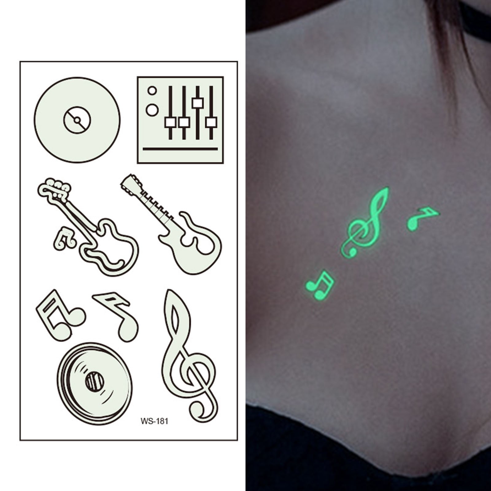 JoshiyGlow In The Dark Tattoo Stickers Nightclub Bar Music Festival ...