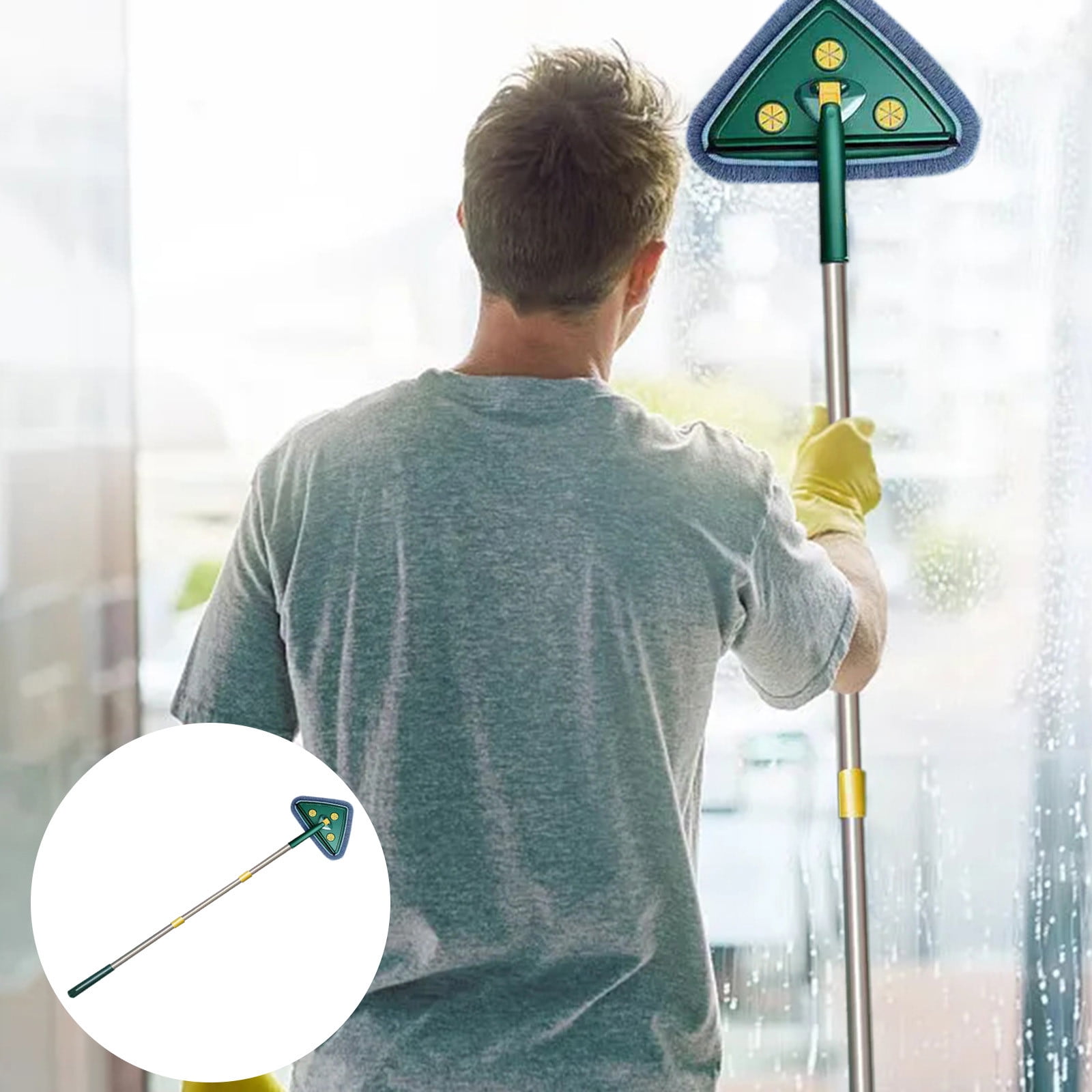 JoshiyUniversal Triangular Mop Wipe Ceiling Wall Roof Glass Cleaning ...